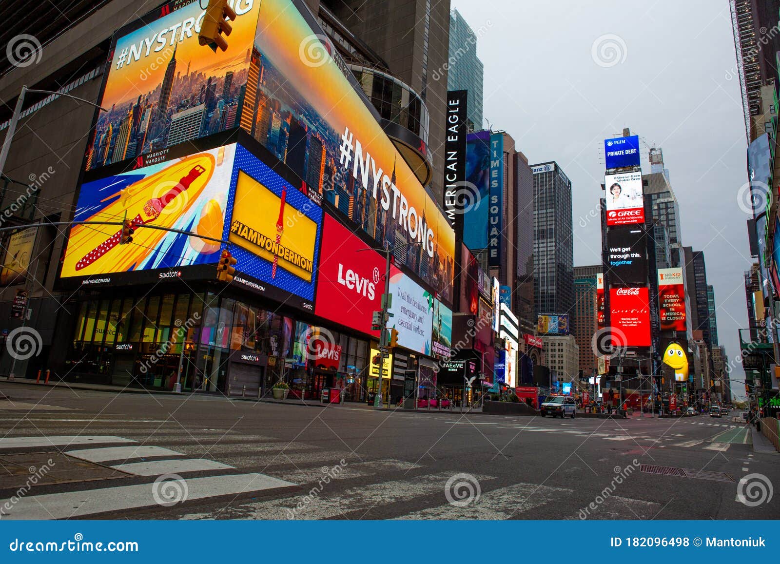 Empty Time Square during COVID-19 Pandemic Editorial Stock Photo ...