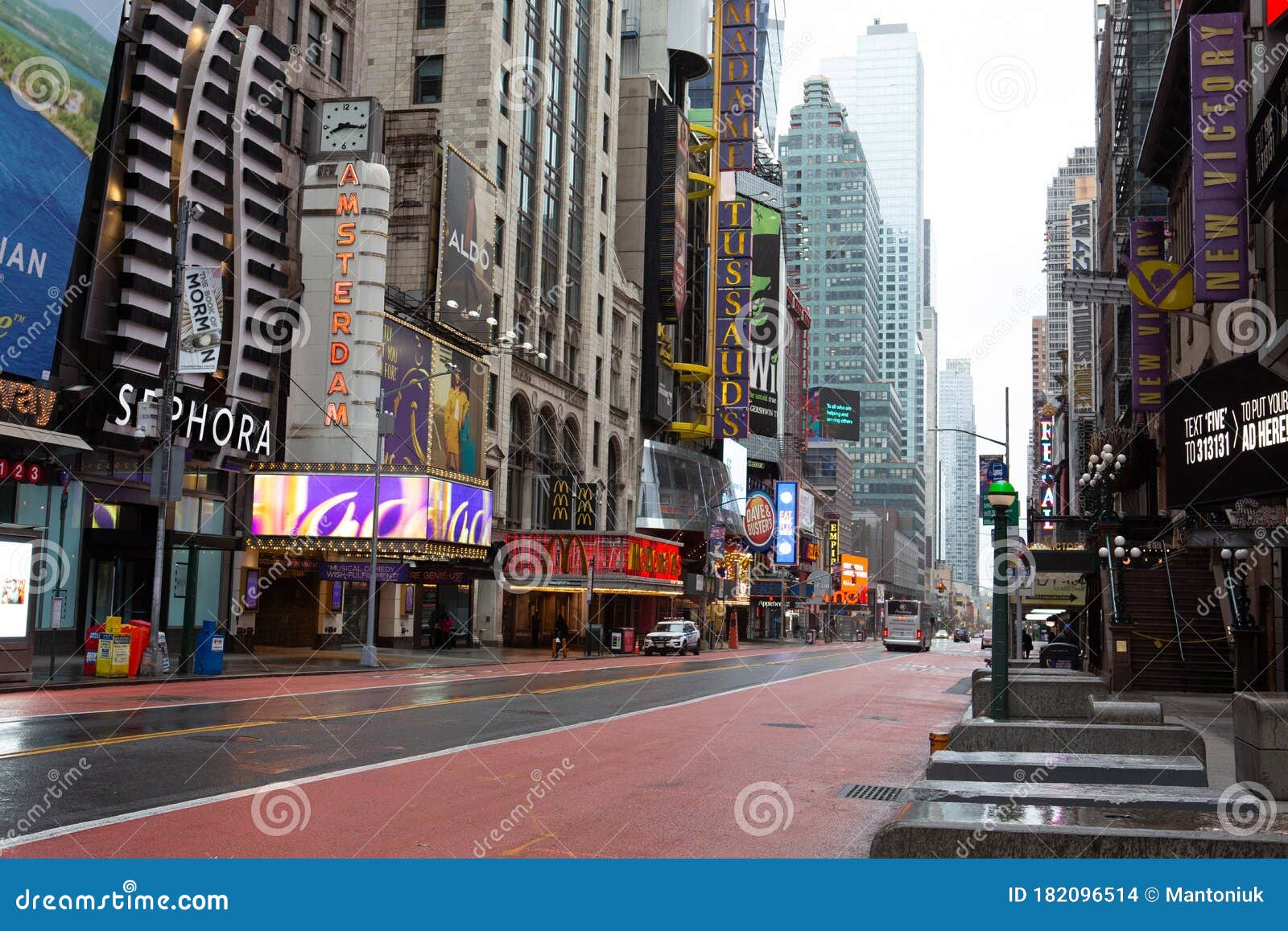 Empty Time Square during COVID-19 Pandemic Editorial Stock Image ...