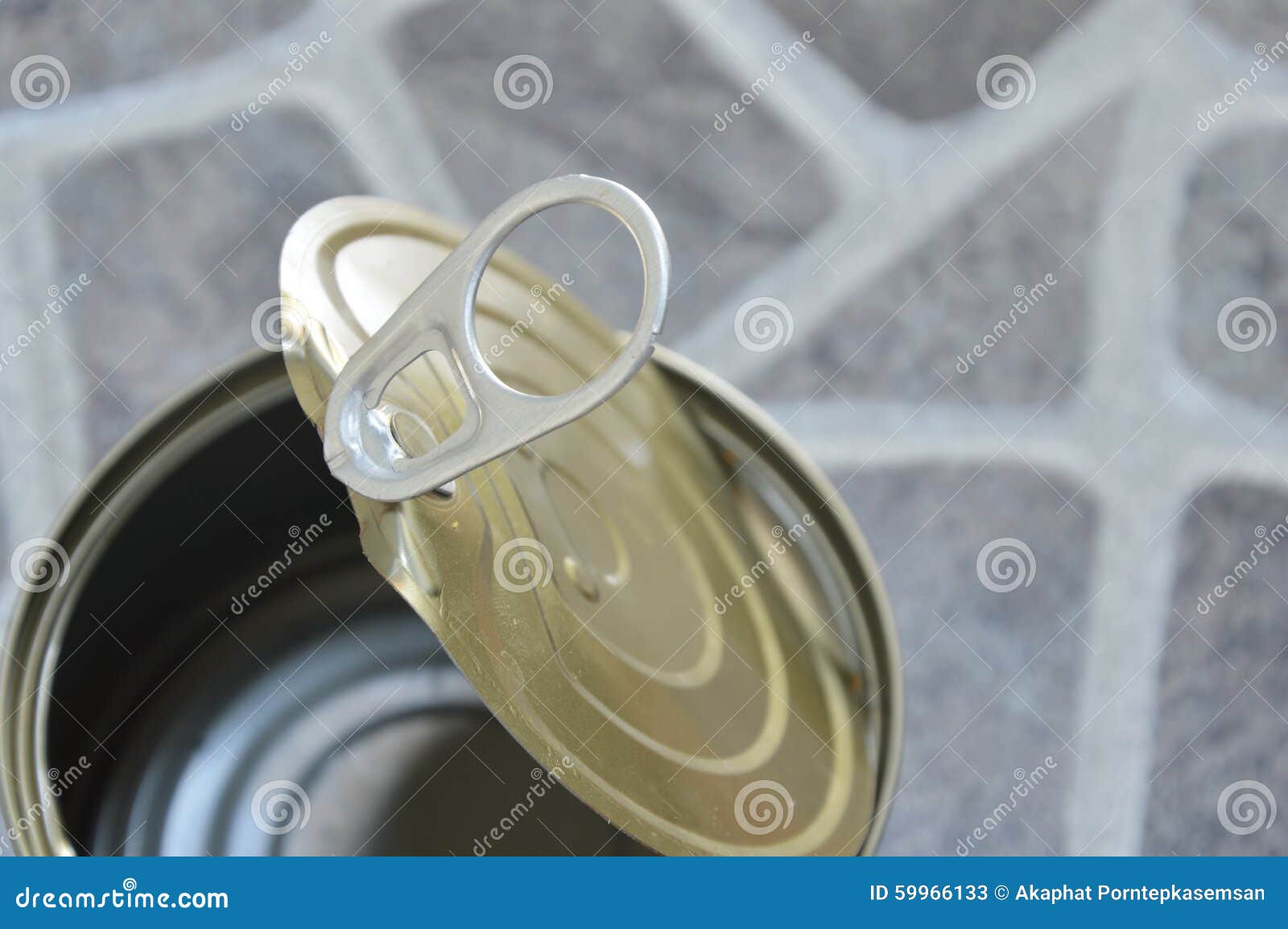 Empty tin can on floor stock image. Image of board, trash - 59966133