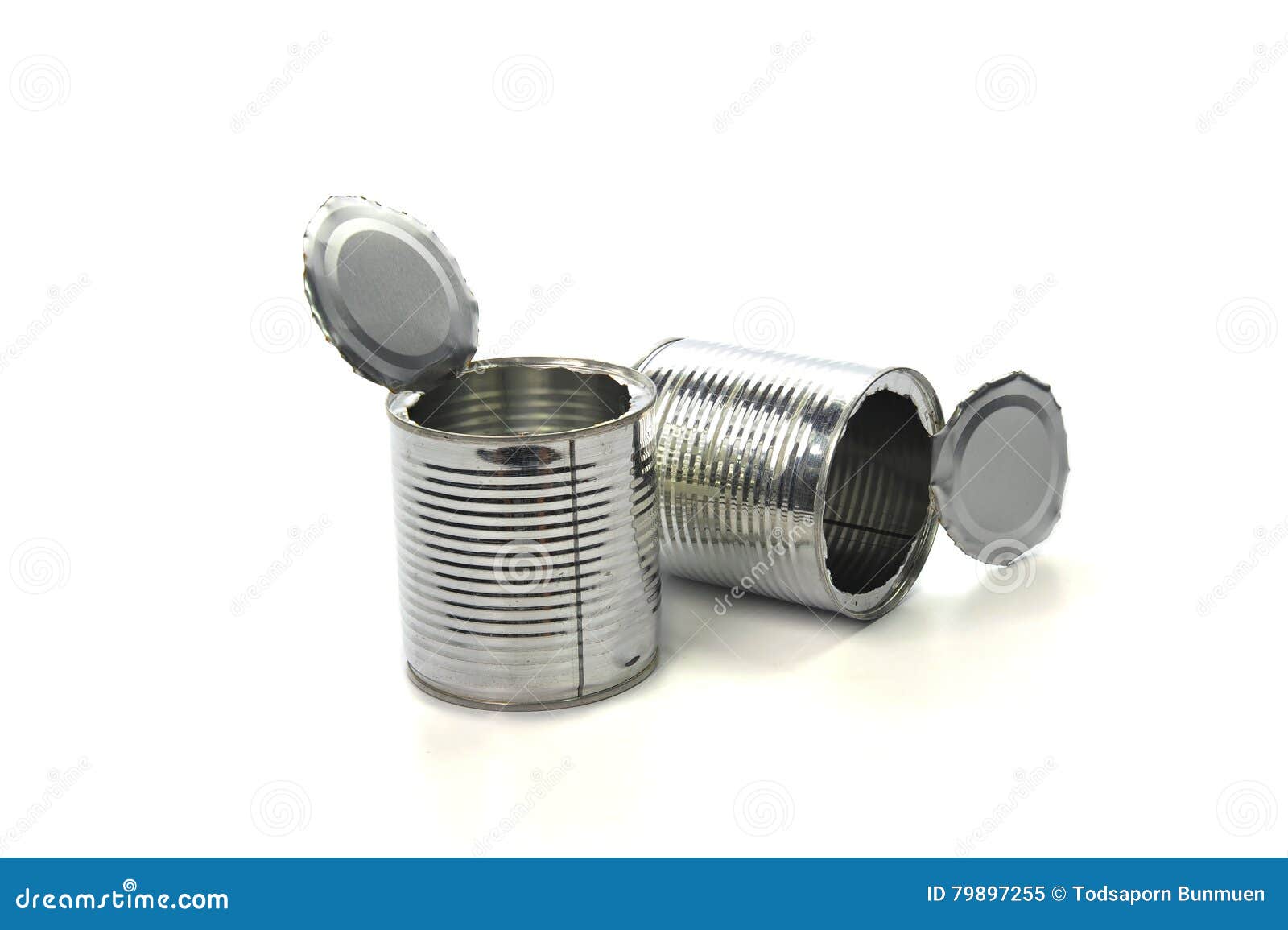 Empty Tin Can Isolated on White Background Stock Image - Image of ...