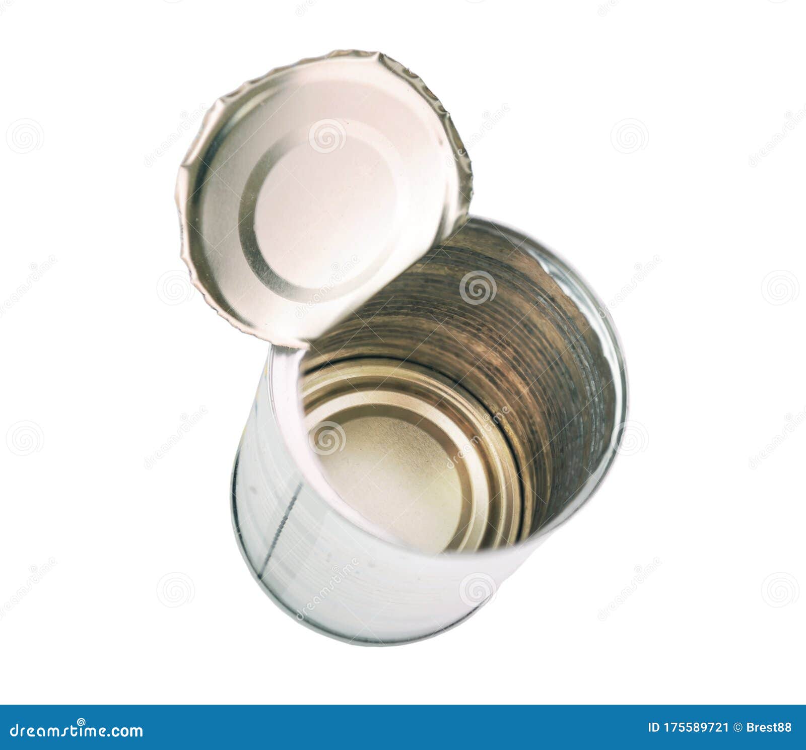 Empty Tin Can on White Background Stock Image - Image of packaging ...