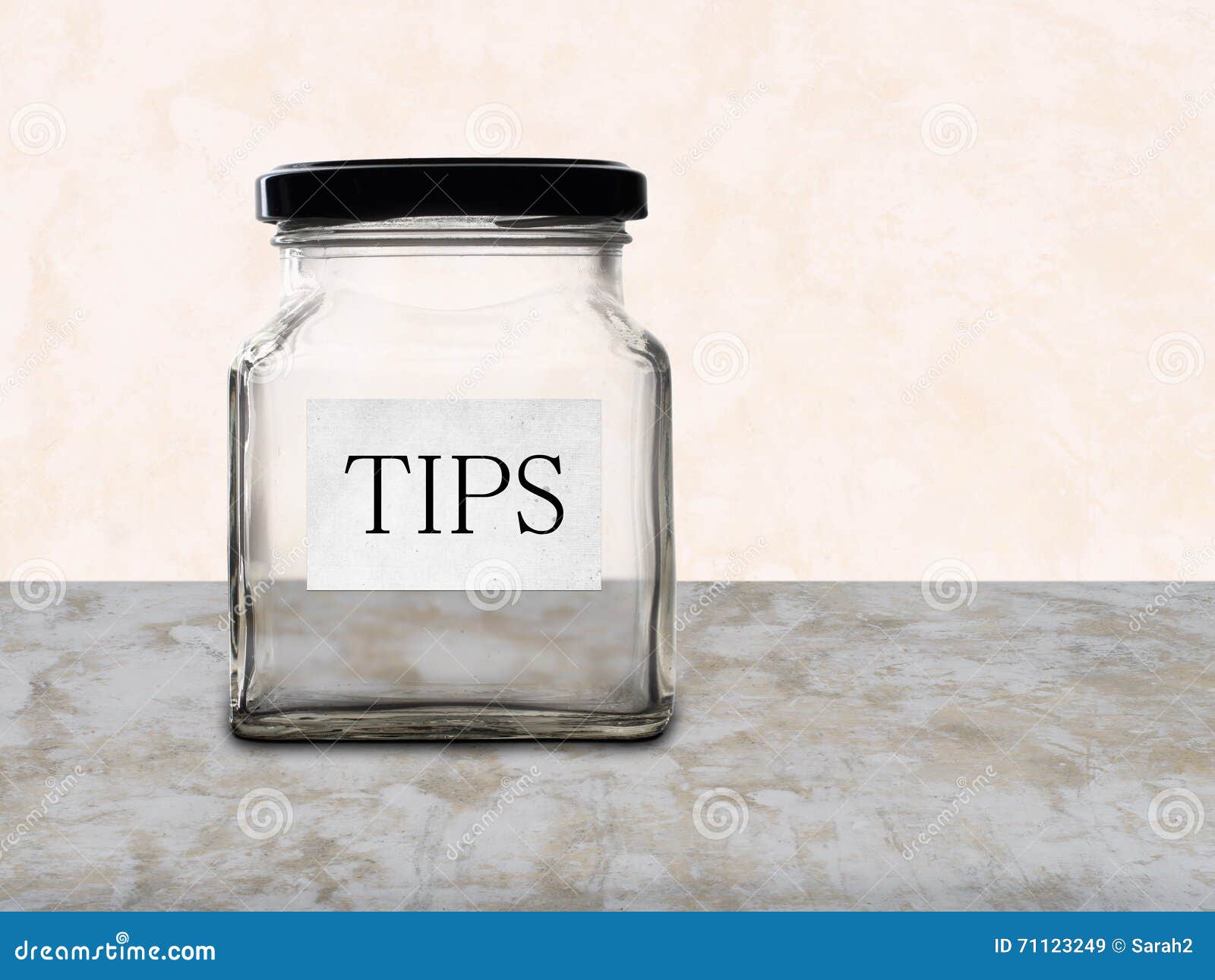 Empty Tips Jar on Counter. No Money. Stock Image - Image of issue ...