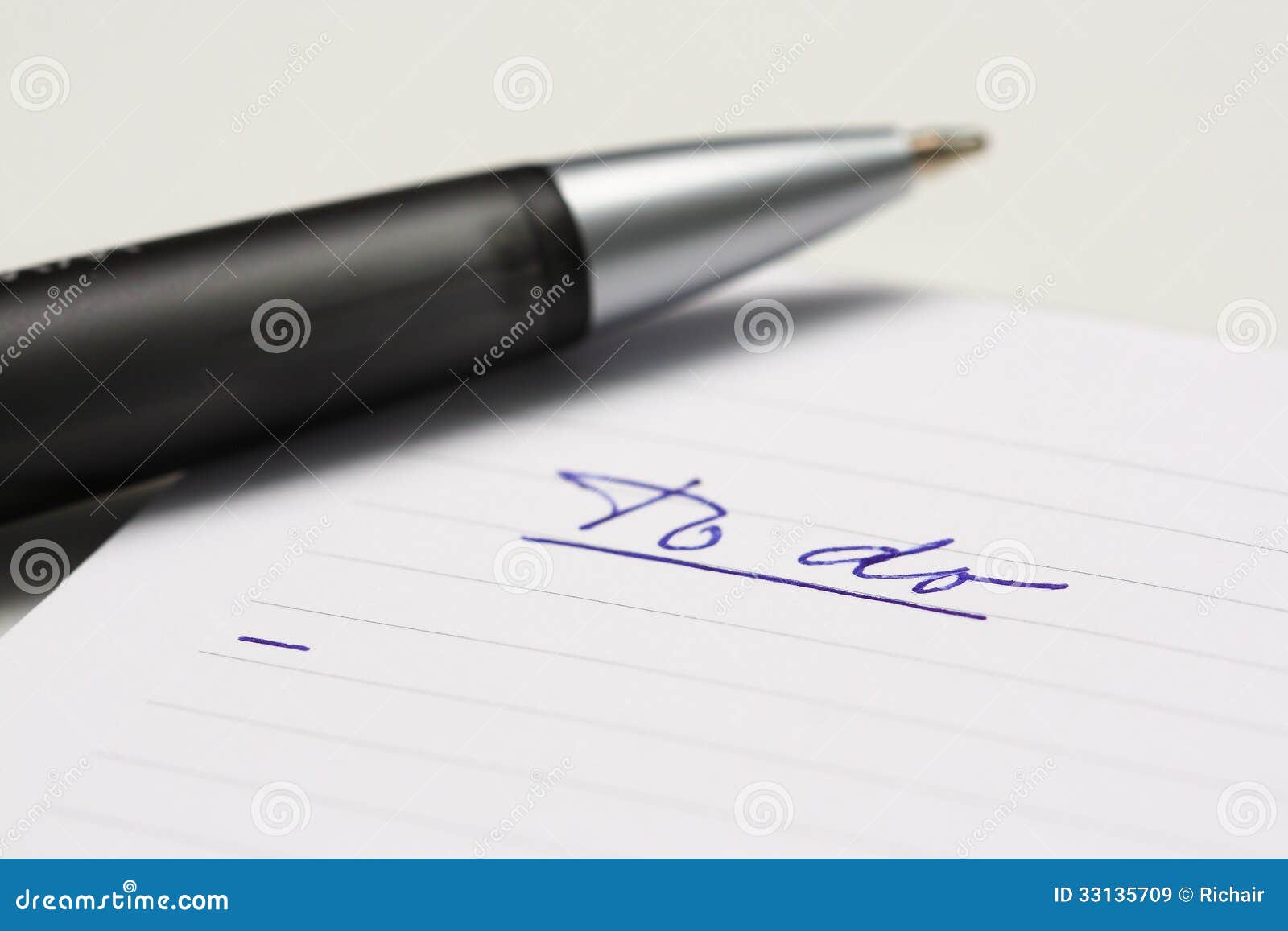 Empty To Do list with pen stock image. Image of starts - 33135709
