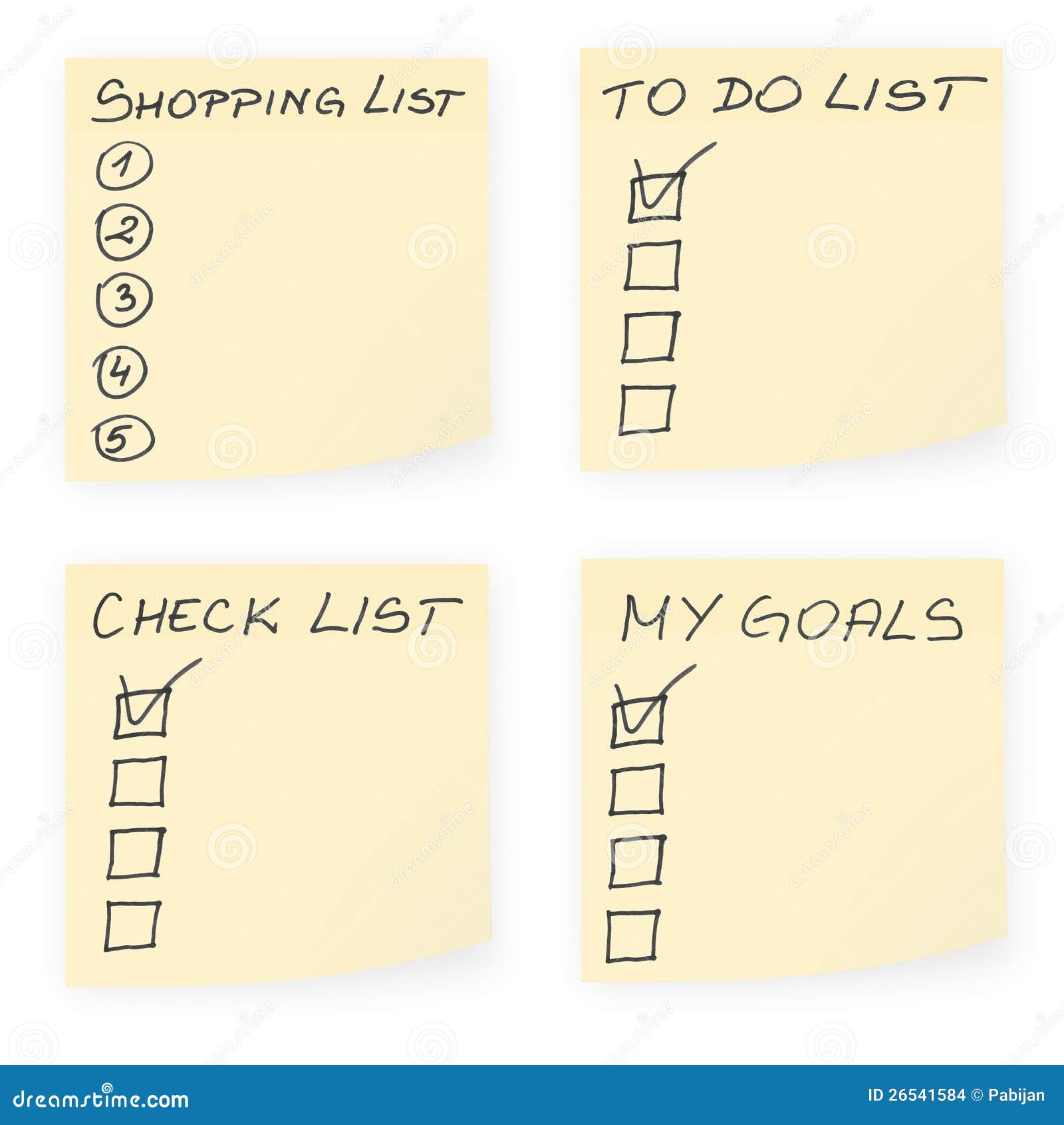 Empty To-do Lists (sticky Notes) Stock Illustration - Illustration of ...