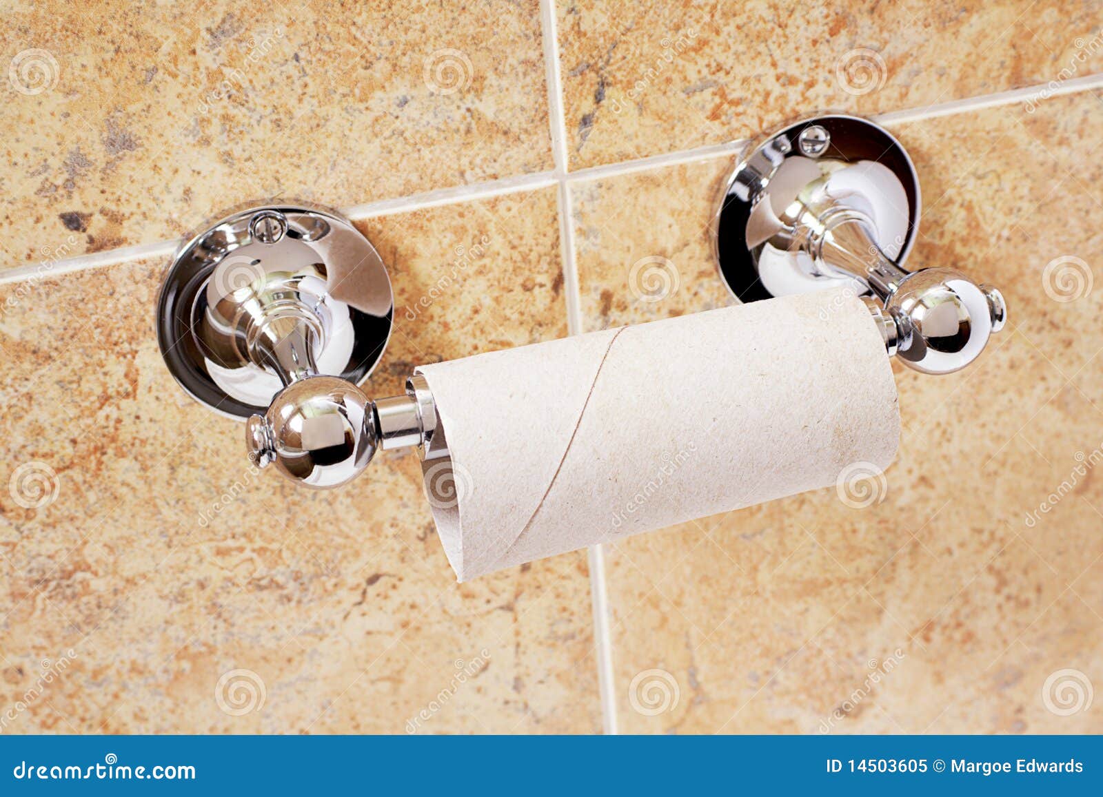 Empty toilet paper roll stock image. Image of used, chrome - 14503605
