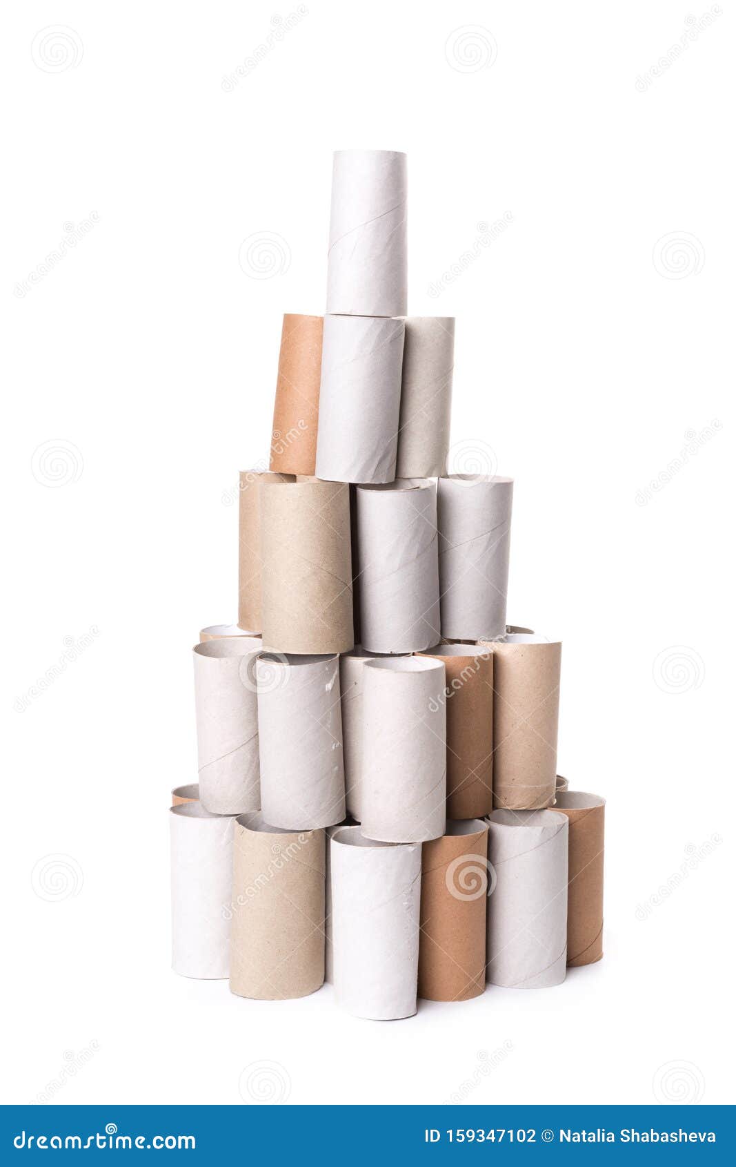 Toilet Rolls Stack Up on a White Background Stock Photo - Image of ...