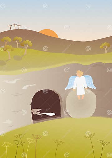 Empty tomb stock vector. Illustration of life, golgotha - 17374681