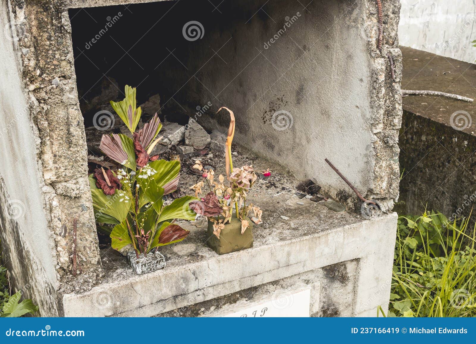 An Empty Tomb Cleared of Remains at a Public Cemetery Stock Image ...