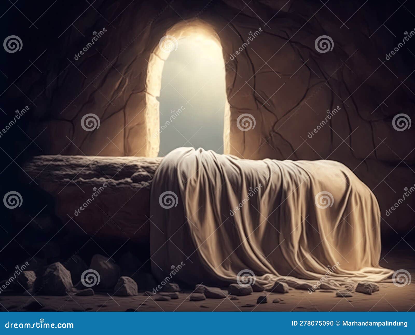The empty tomb of Jesus stock illustration. Illustration of easter ...