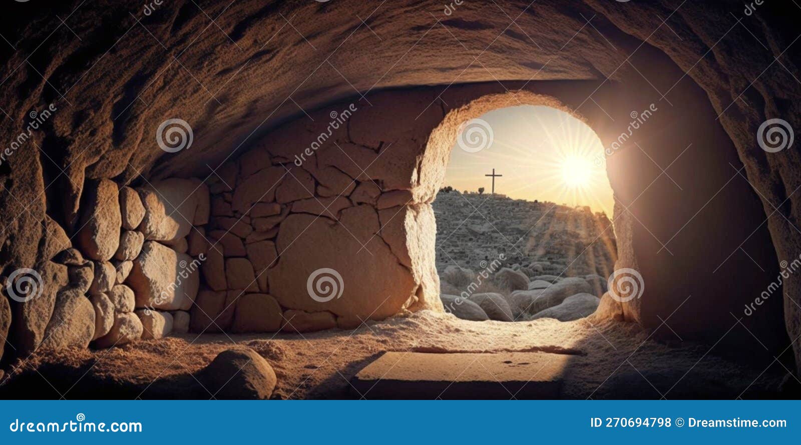 Empty Tomb at Sunrise. Easter Concept Created with Generative Ai ...