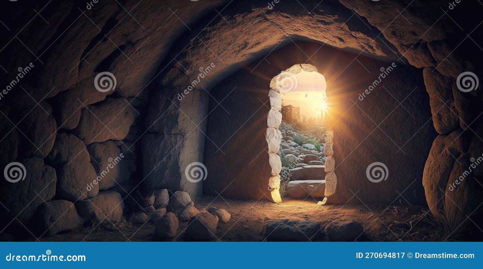Empty Tomb at Sunrise. Easter Concept Created with Generative Ai ...