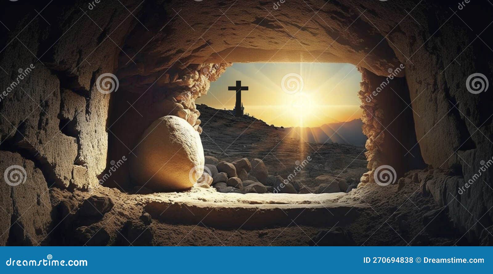 Empty Tomb at Sunrise. Easter Concept Created with Generative Ai ...