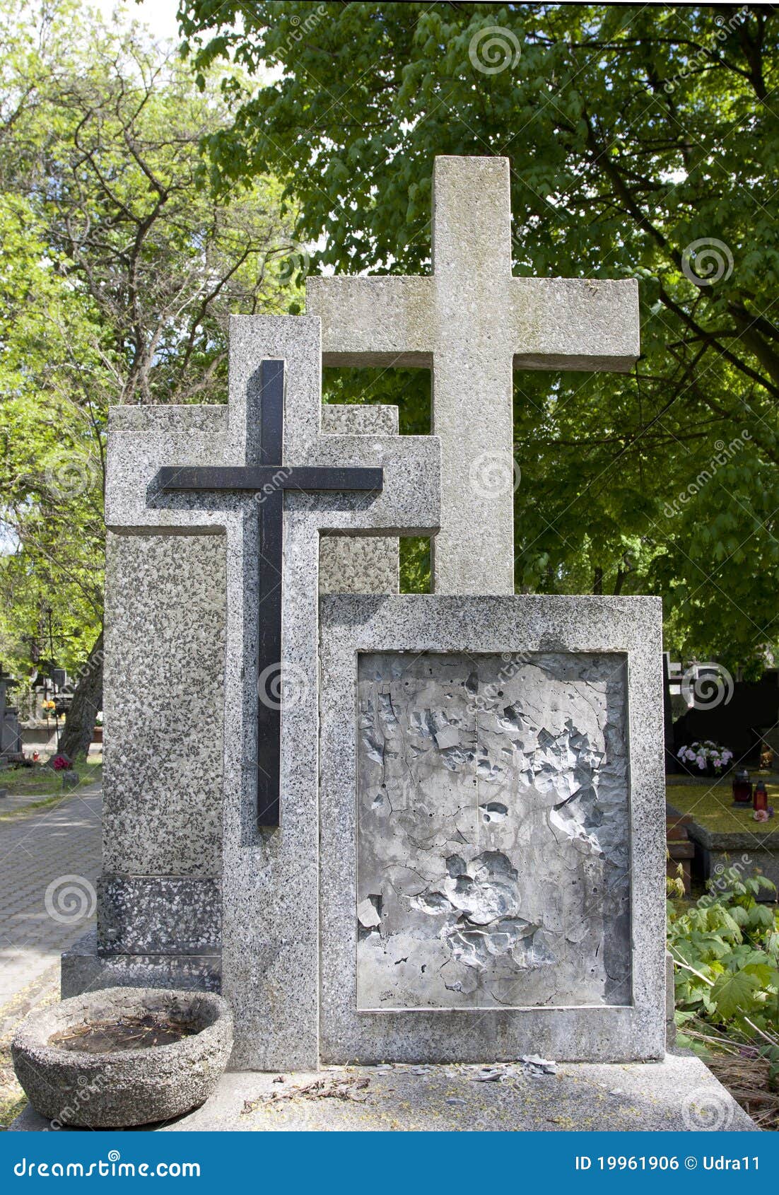Empty Tombstone on Cemetery Stock Photo - Image of outdoors, funeral ...