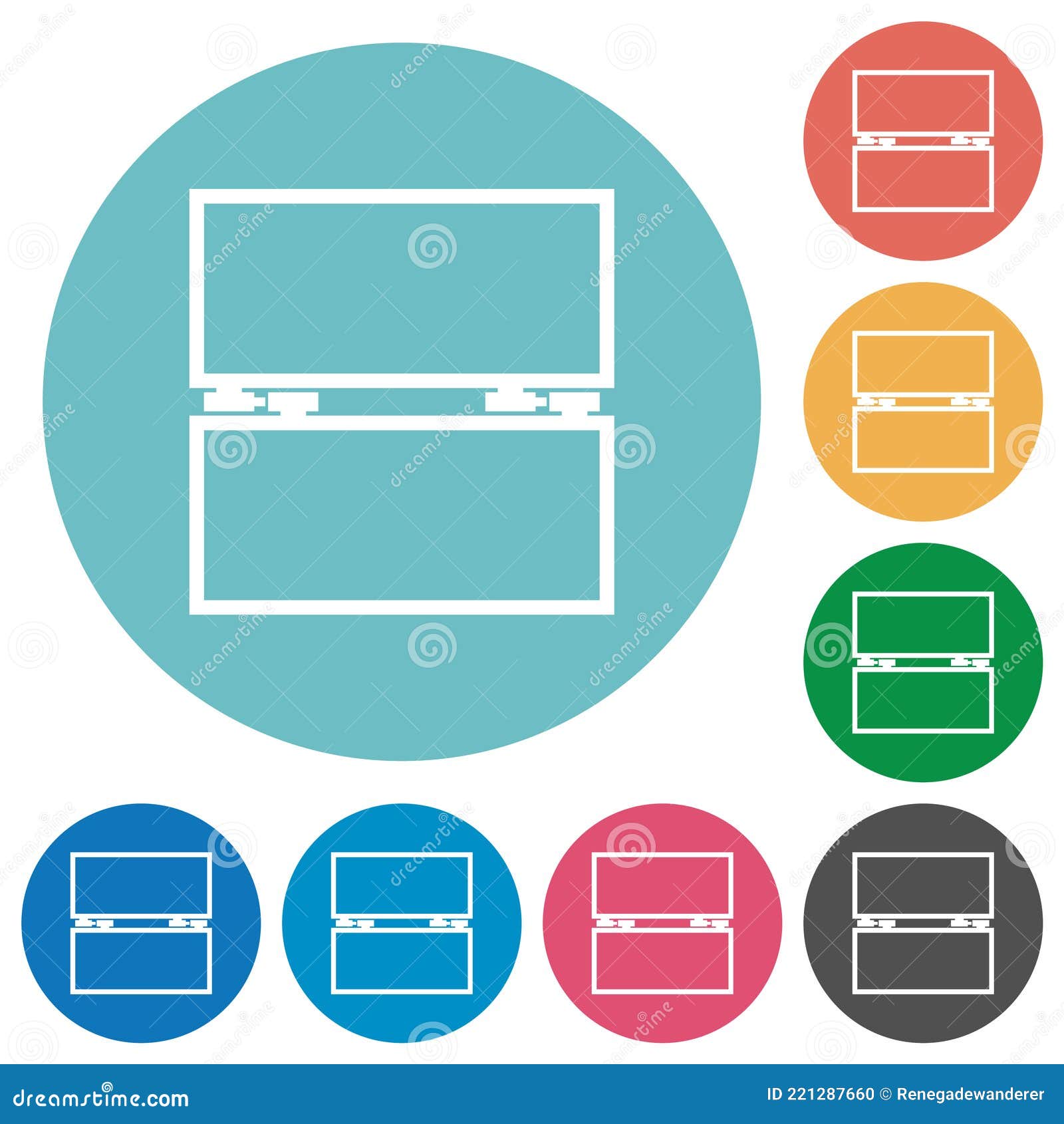 Empty Toolbox Flat Round Icons Stock Vector - Illustration of ...