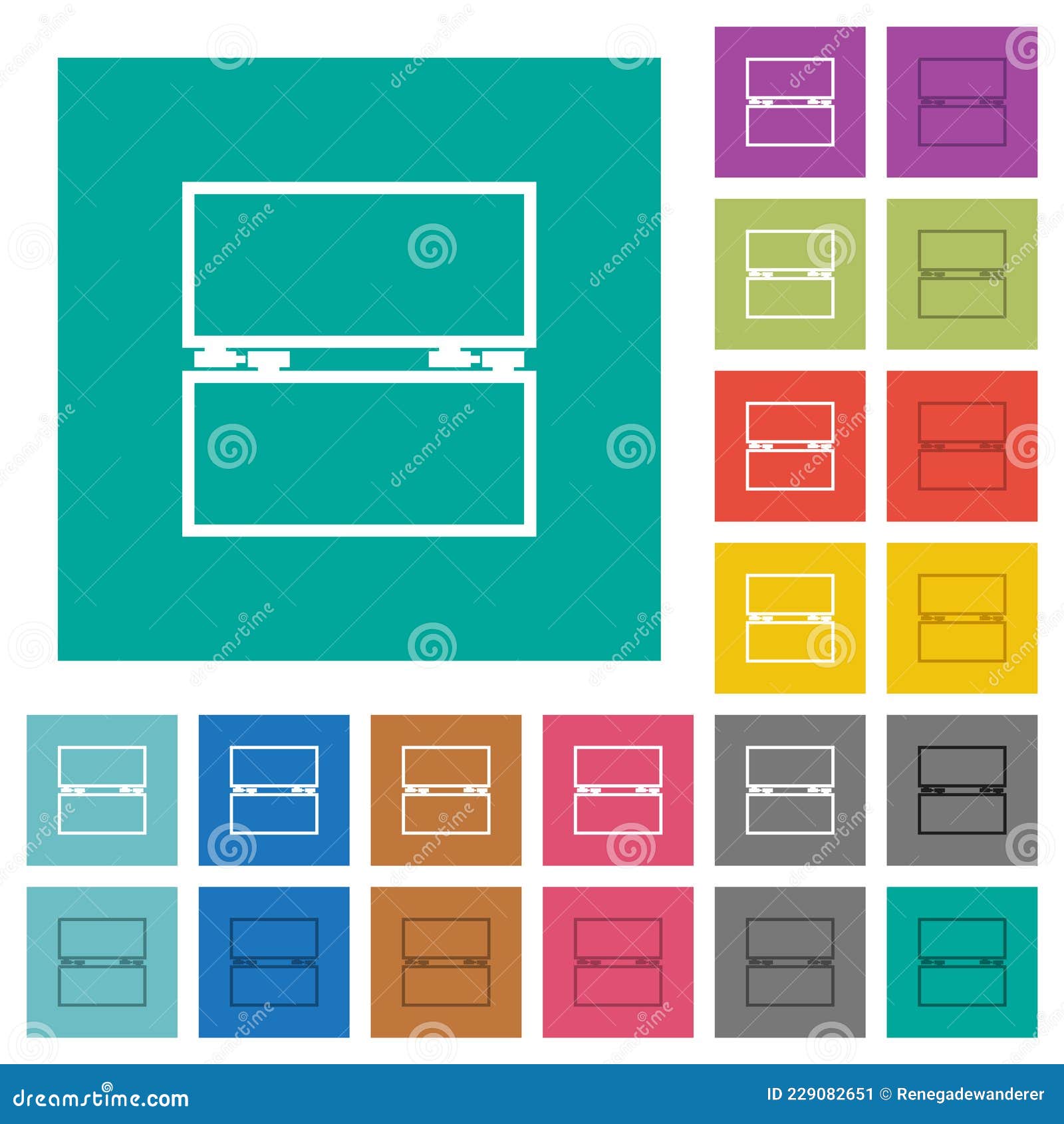 Empty Toolbox Square Flat Multi Colored Icons Stock Vector ...