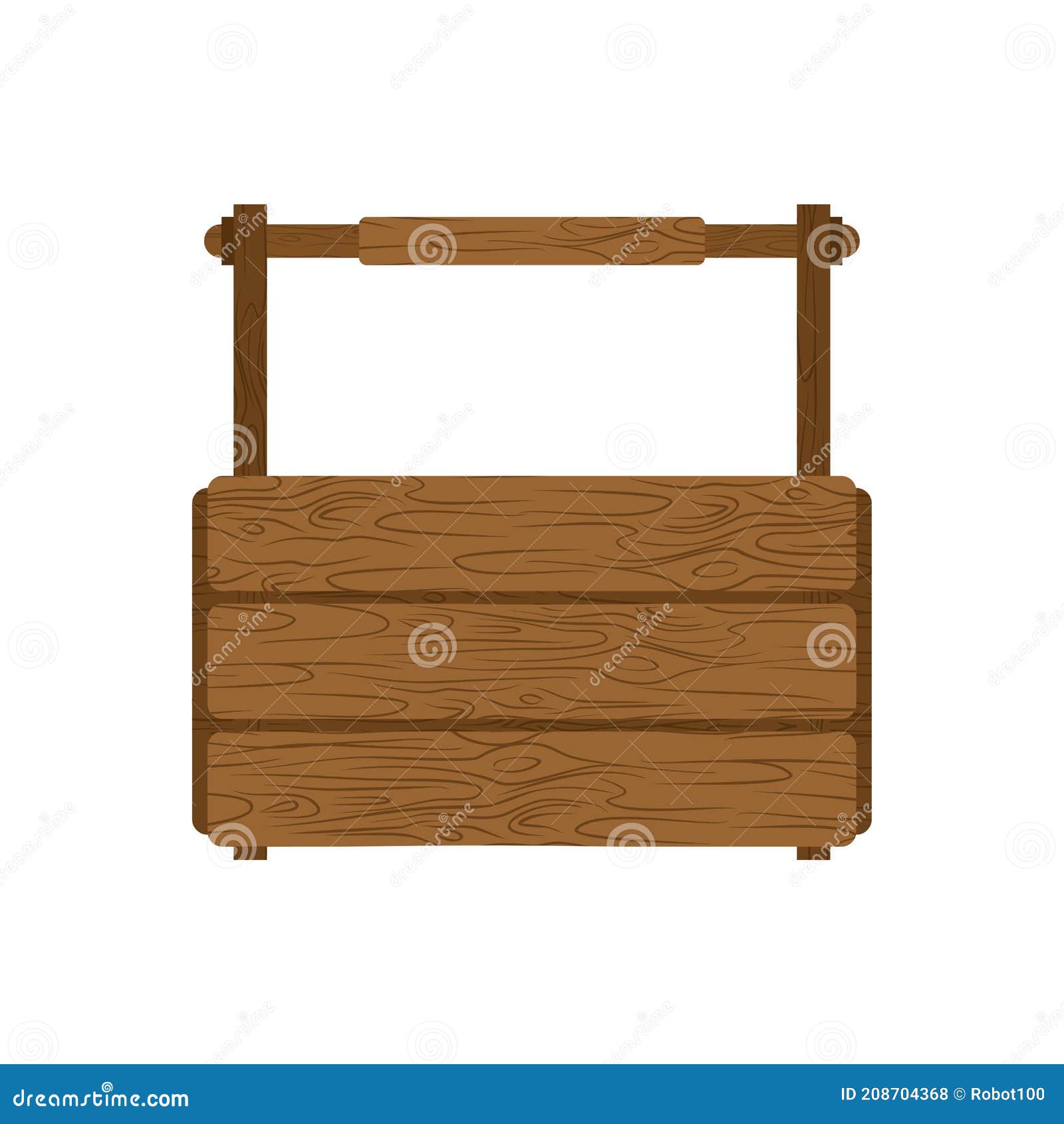 Empty Toolbox. Wooden Tool Box Stock Vector - Illustration of plank ...