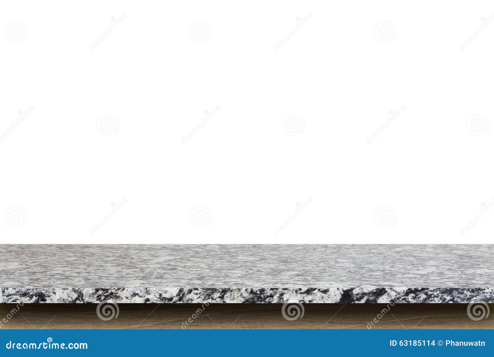 Empty Top of Granite Stone Table Isolated on White Background Stock ...