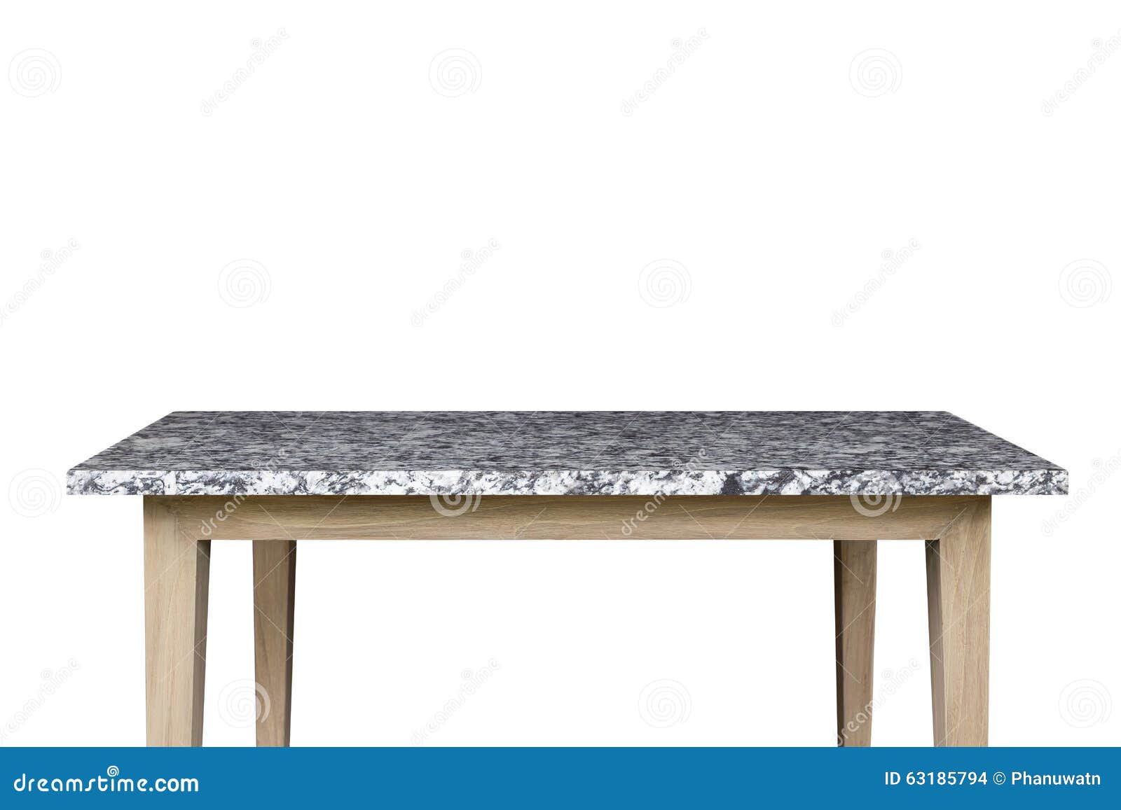 Empty Top of Granite Stone Table Isolated on White Background Stock ...