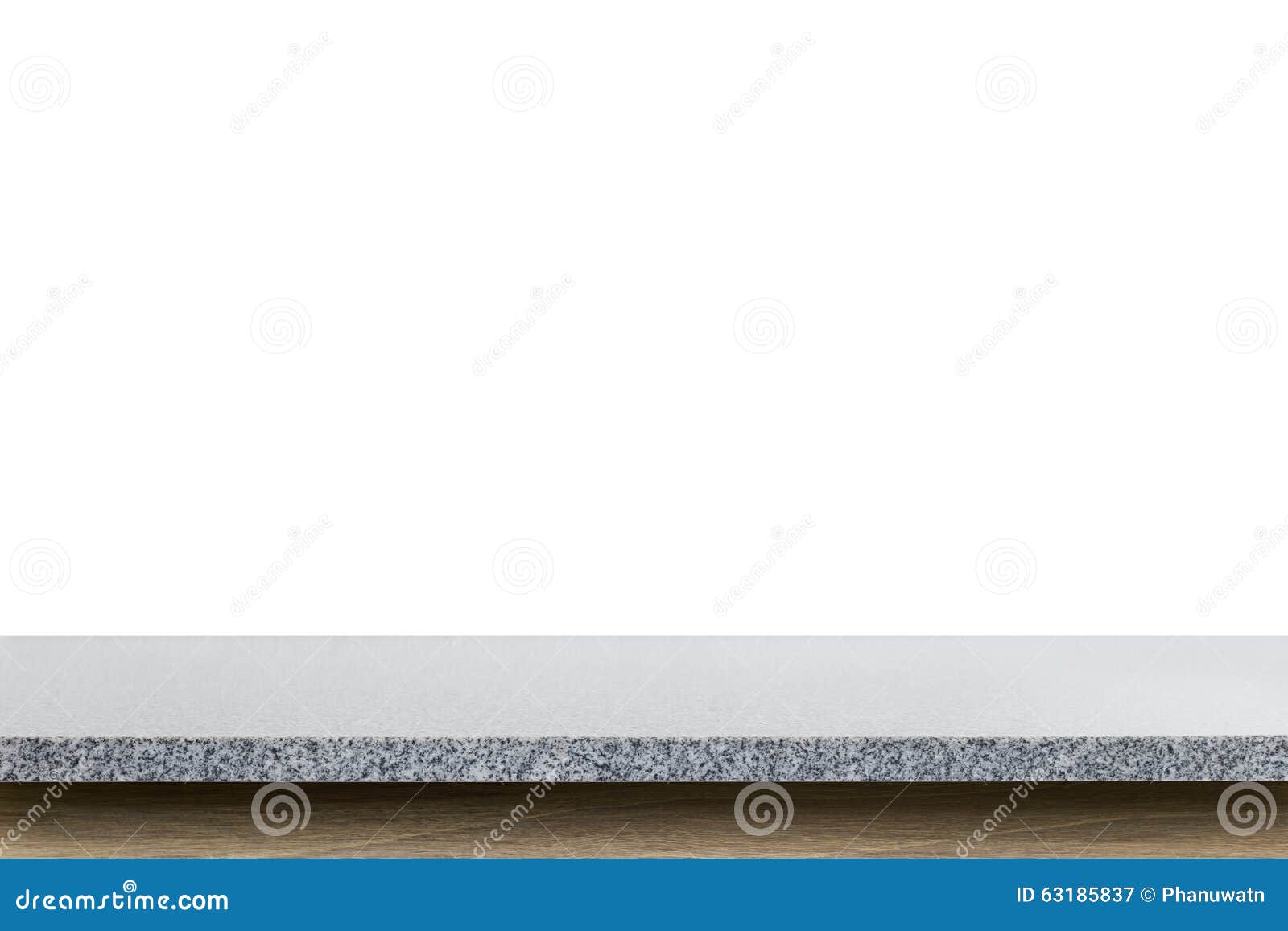 Empty Top of Granite Stone Table Isolated on White Background Stock ...