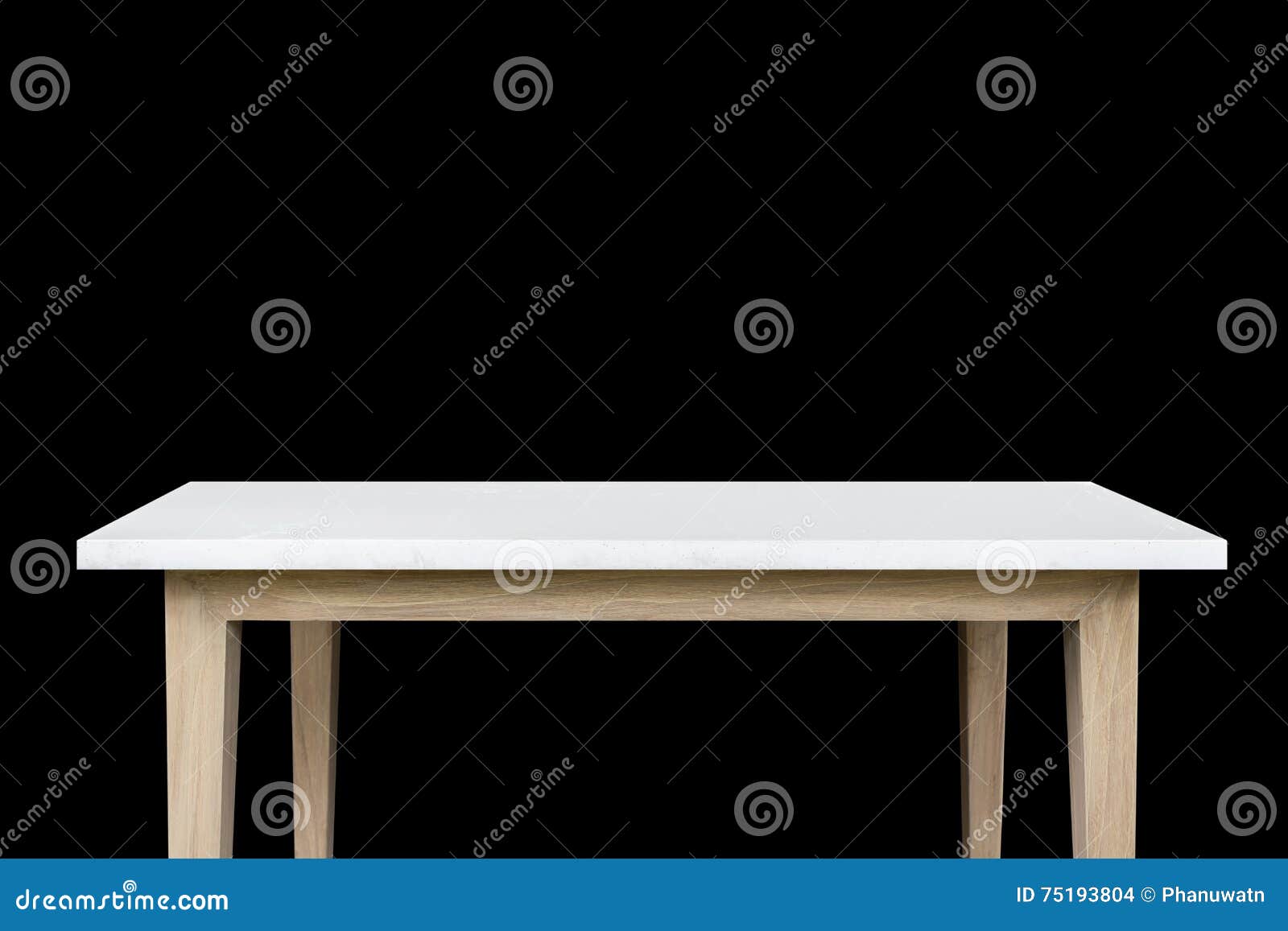 Empty Top of Granite Stone Table Isolated on White Background Stock ...