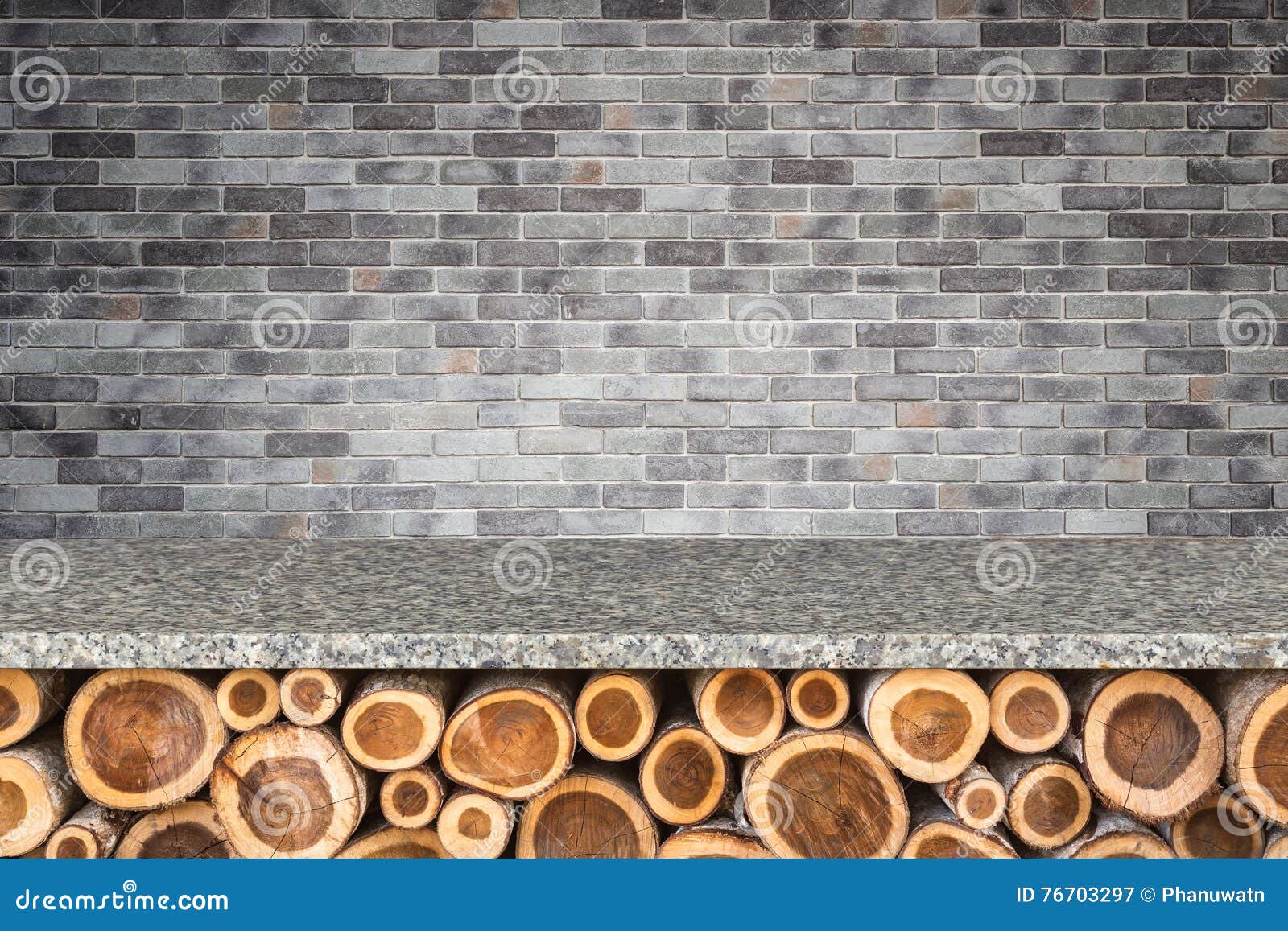 Empty Top of Granite Stone Table Isolated on White Background Stock ...