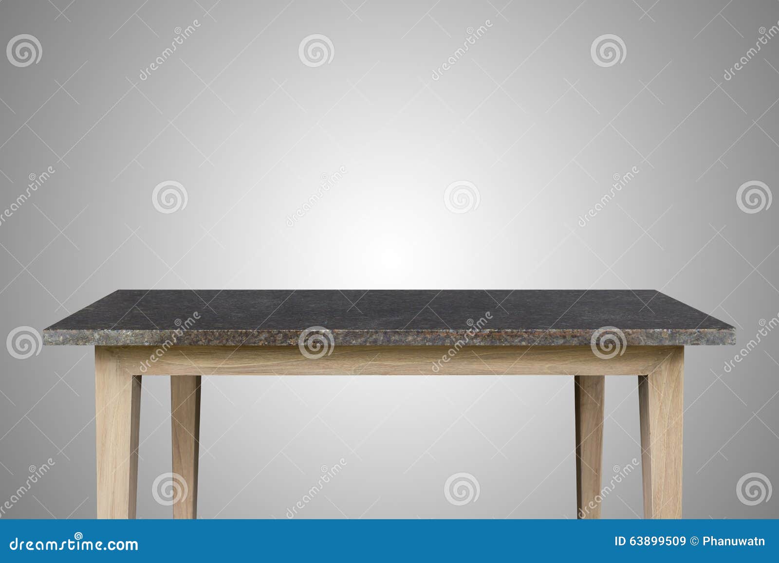 Empty Top of Granite Stone Table on White Background Stock Image ...