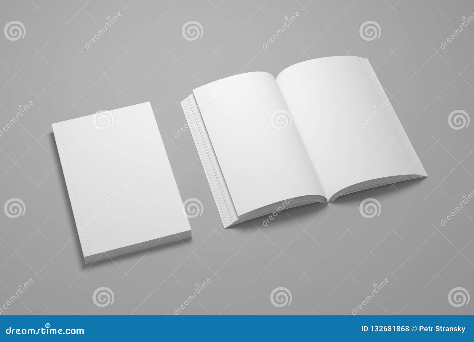 Empty Top View 3D Illustration of Book Mockup Stock Illustration ...