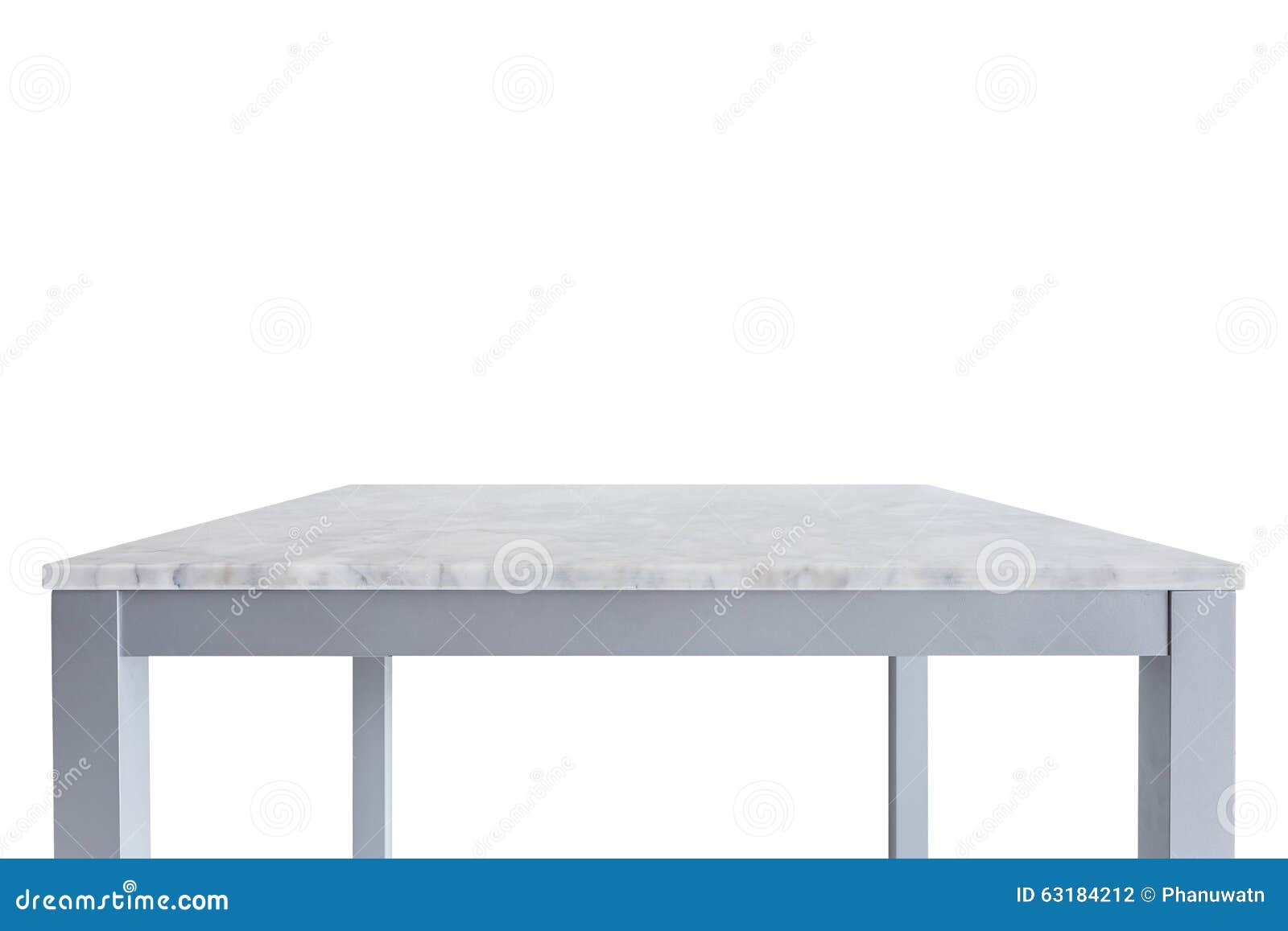 Empty Top of White Mable Stone Table Isolated on White Background Stock ...