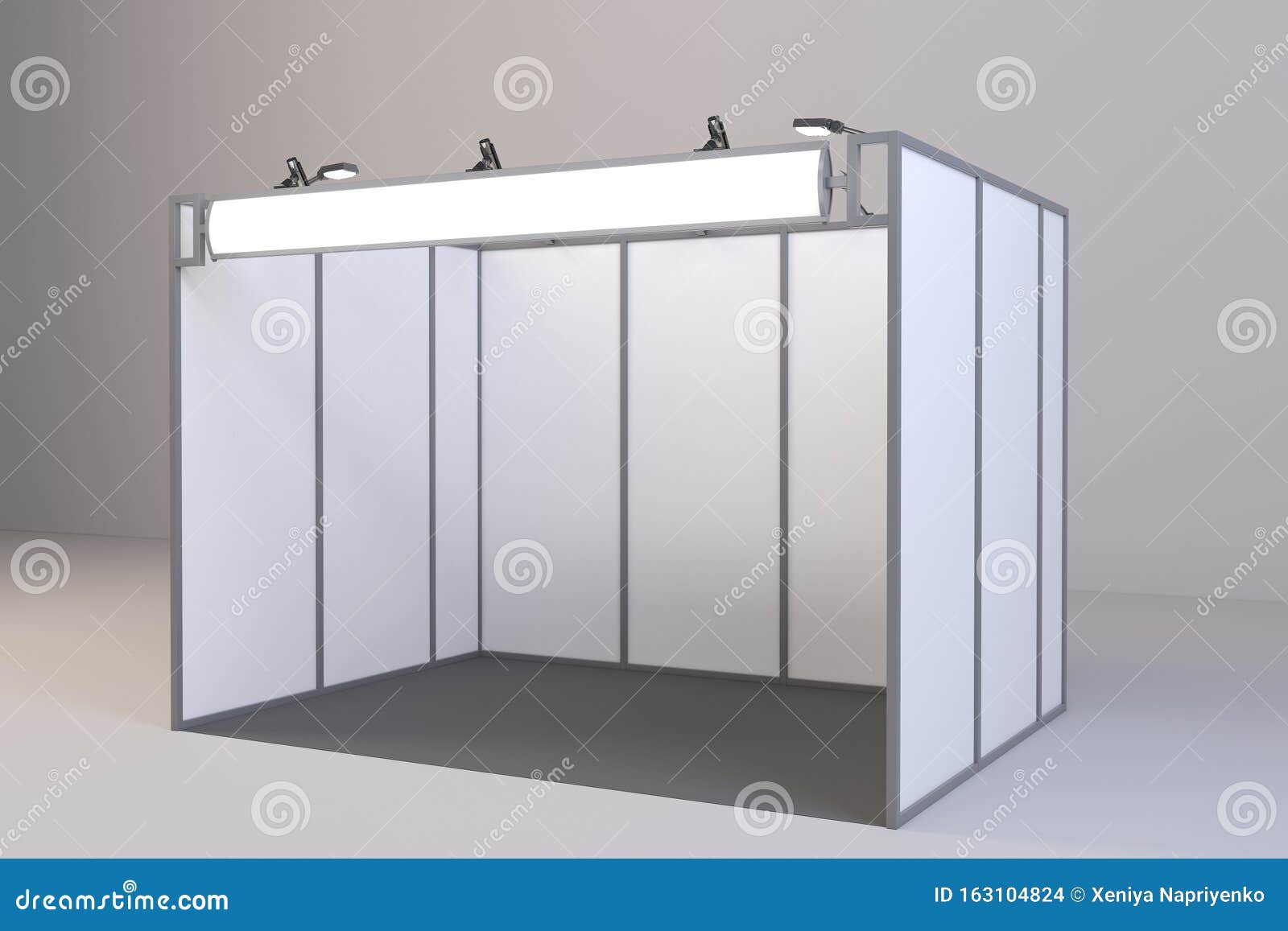 Empty Trade Event Stand. Standard Modular Construction Stock ...