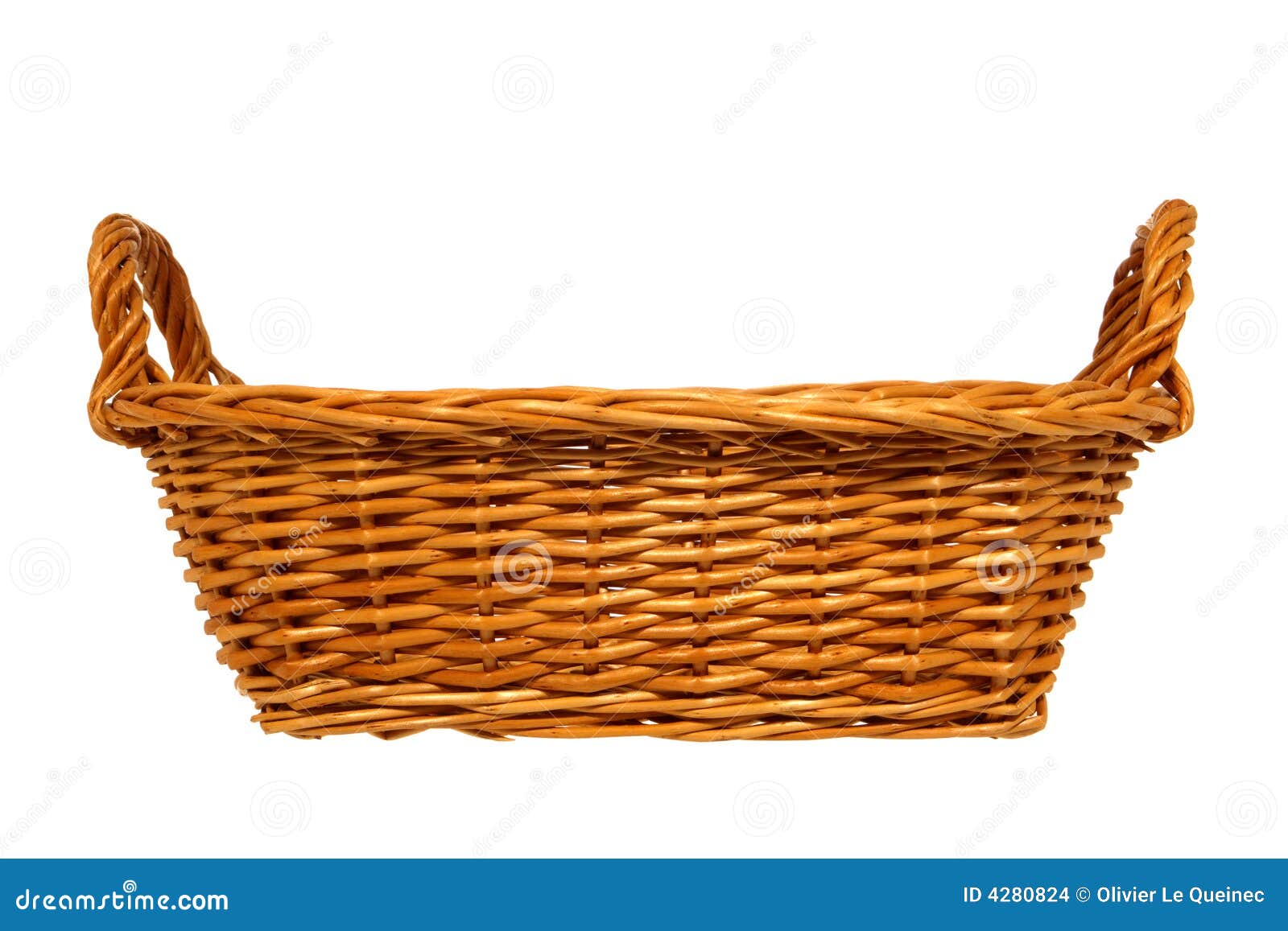 Empty Traditional Rustic Wicker Basket Isolated Stock Photo - Image of ...
