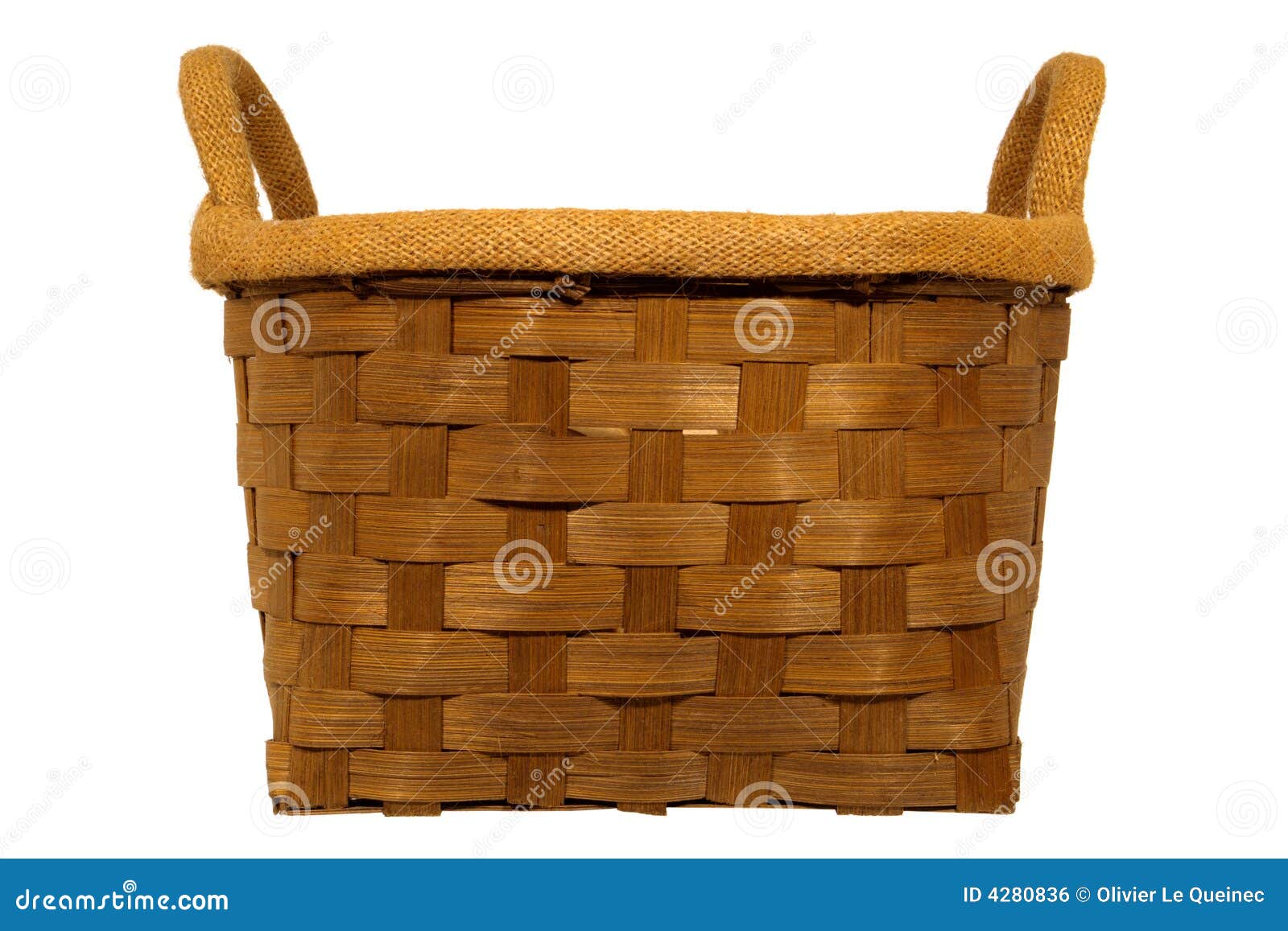 Empty Traditional Rustic Wicker Basket Isolated Stock Photo - Image of ...