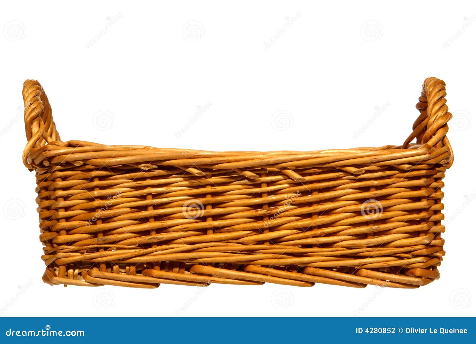 Empty Traditional Rustic Wicker Basket Isolated Stock Photo - Image of ...