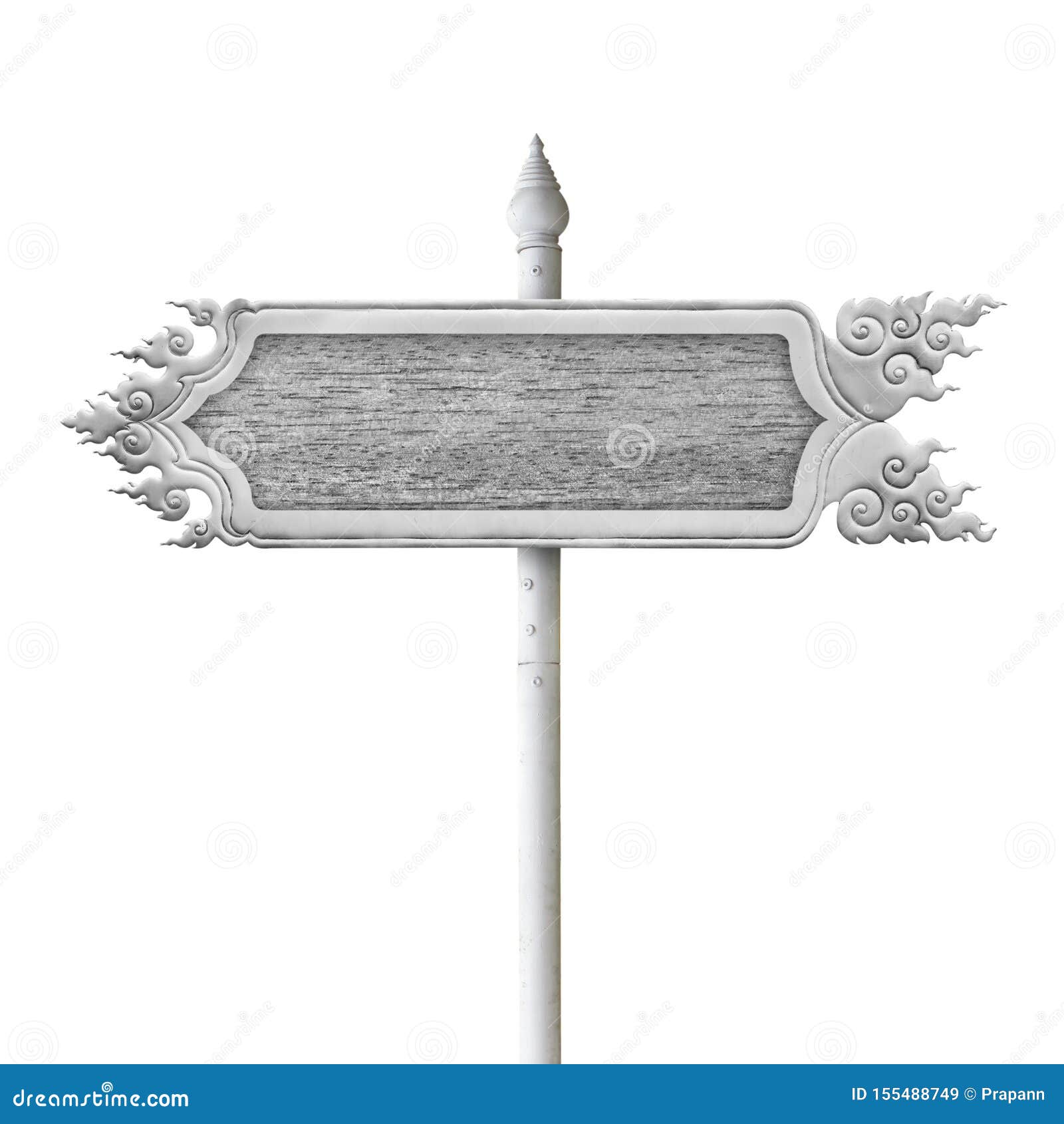 Empty Traditional Signboard Isolated on White Background Stock Image ...