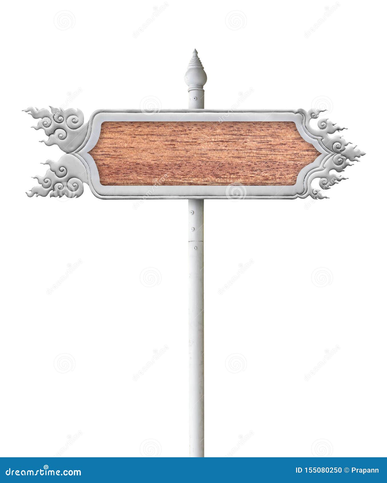 Empty Traditional Sign Board Isolated on White Stock Photo - Image of ...