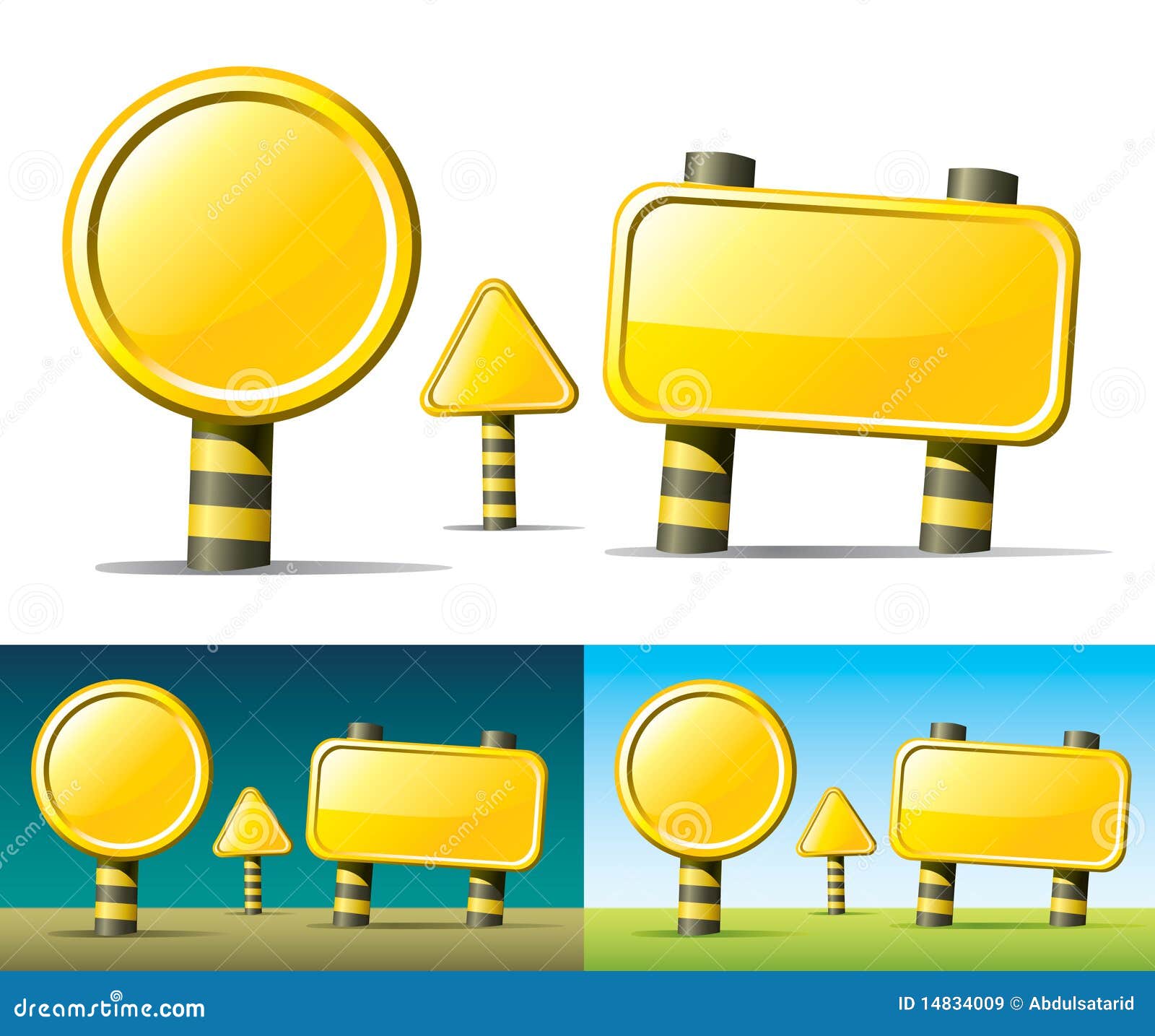 Empty traffic signs stock vector. Illustration of triangle - 14834009