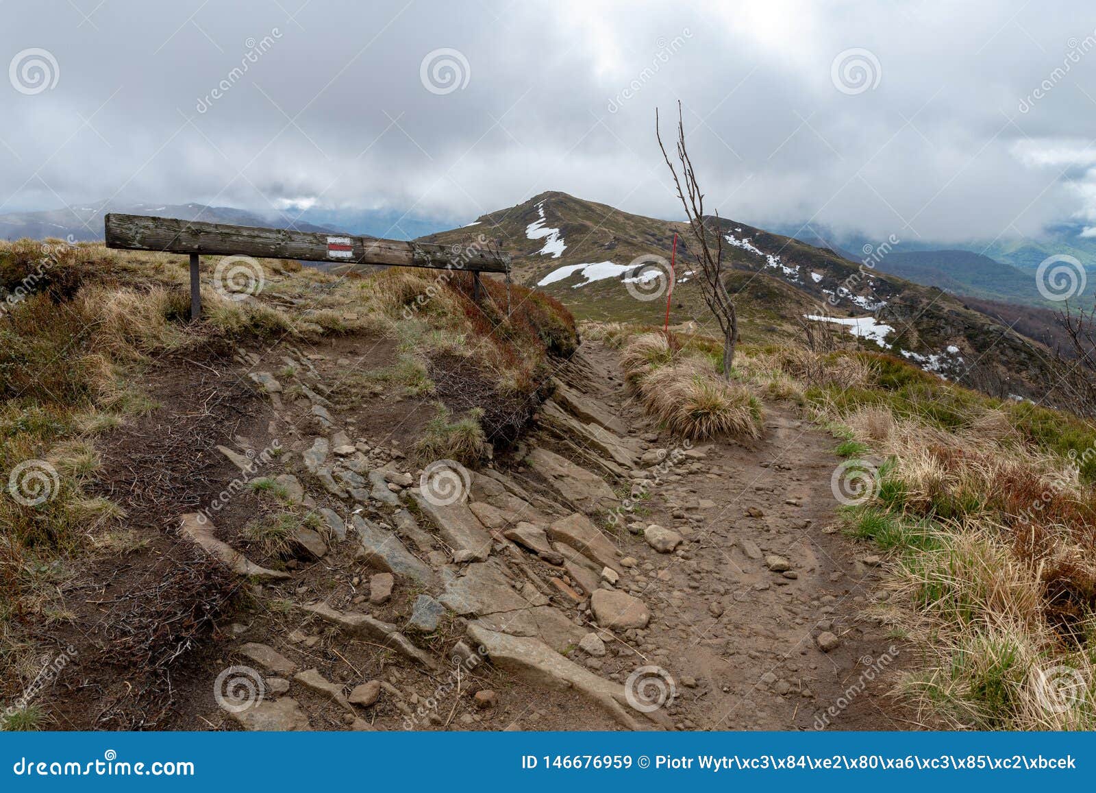 Empty Trail in the Mountains of Central Europe. a Path Leading High in ...