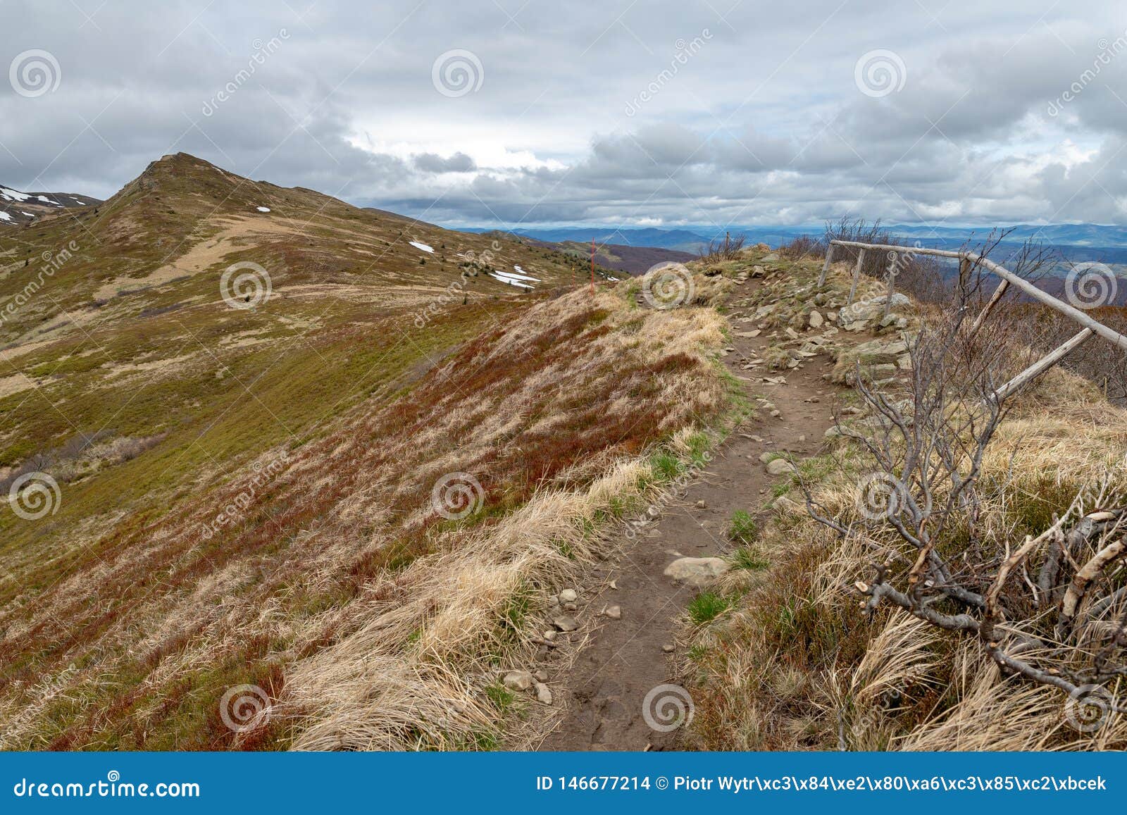 Empty Trail in the Mountains of Central Europe. a Path Leading High in ...