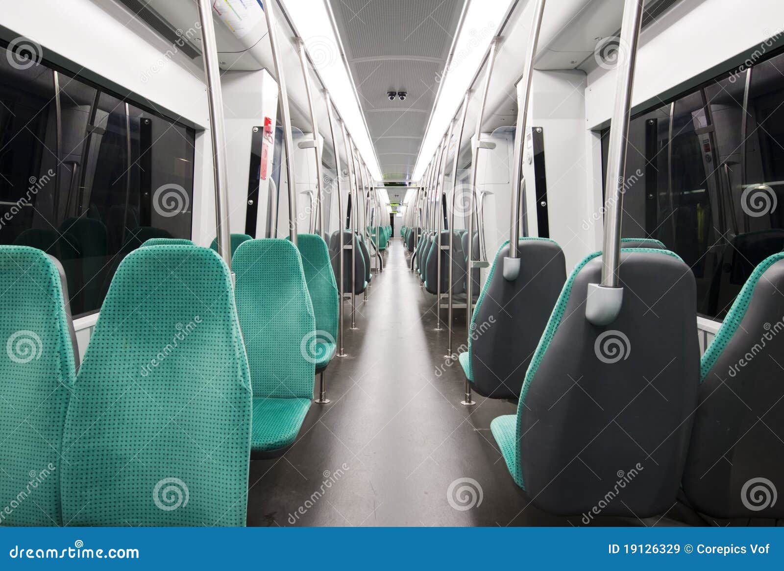Empty train stock image. Image of seats, long, modern - 19126329