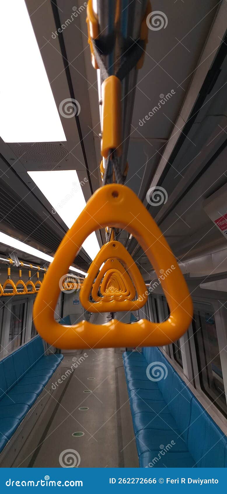 Empty train . stock photo. Image of interior, handle - 262272666