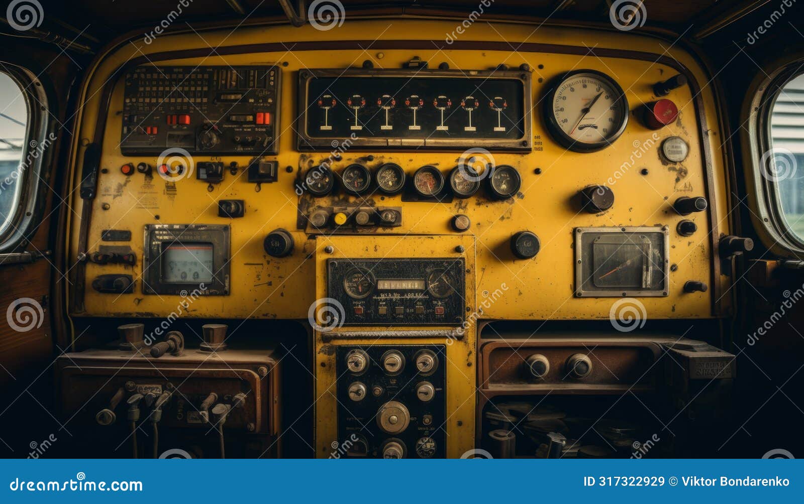 Dashboard in the Cabin of a Locomotive Stock Image - Image of ...