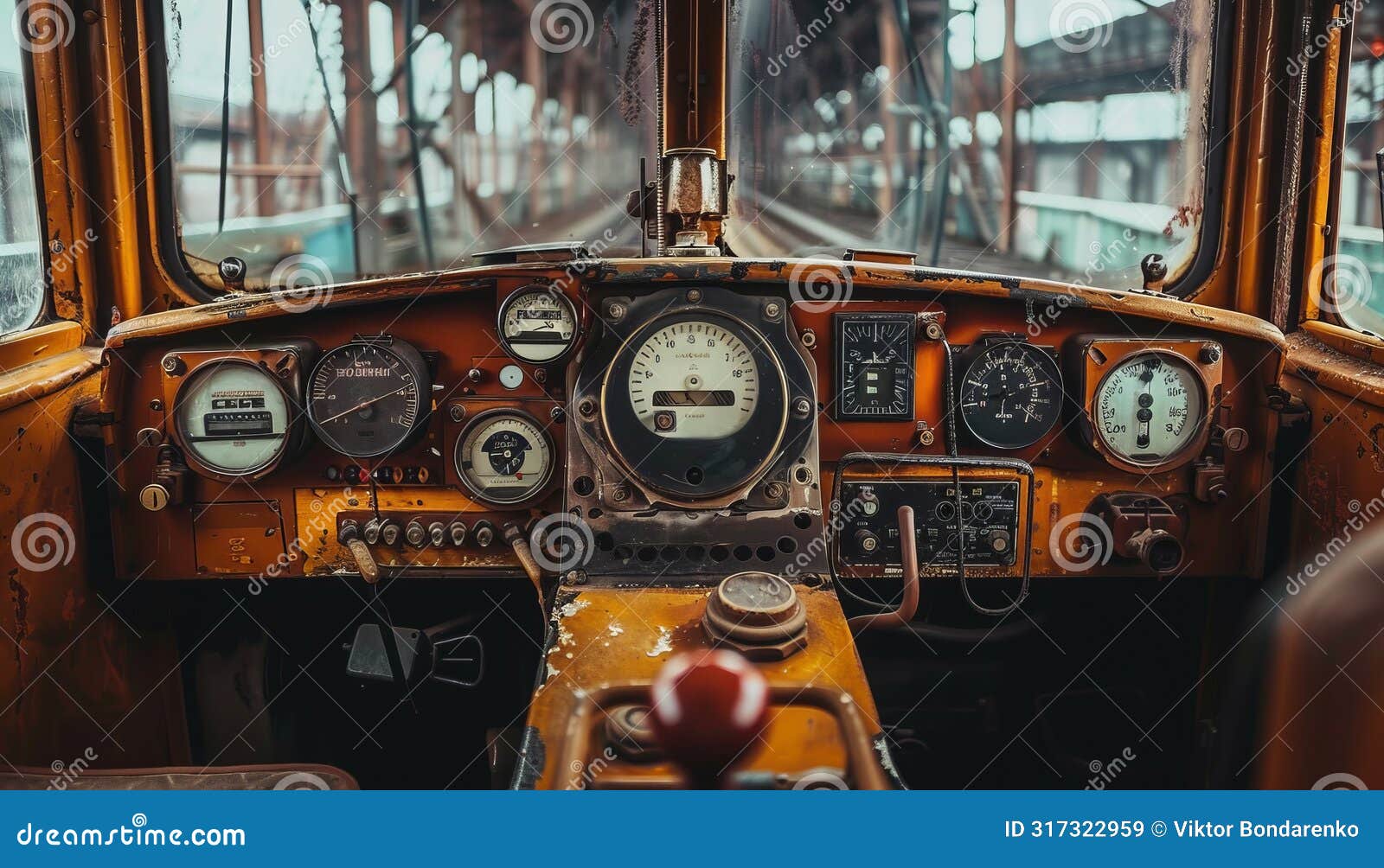 Dashboard in the Cabin of a Locomotive Stock Image - Image of ...