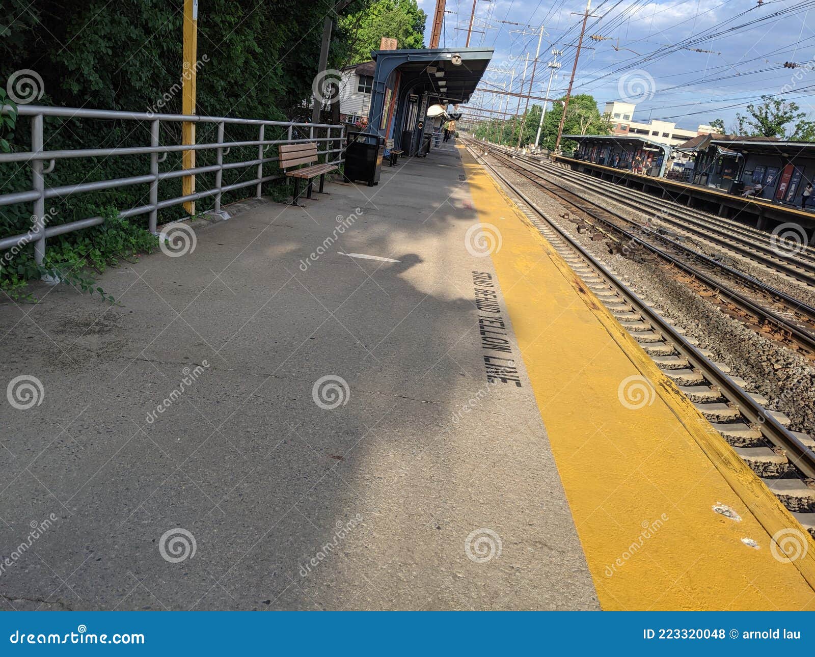 Empty Train Platform Morning Stock Photo - Image of bridge, train ...