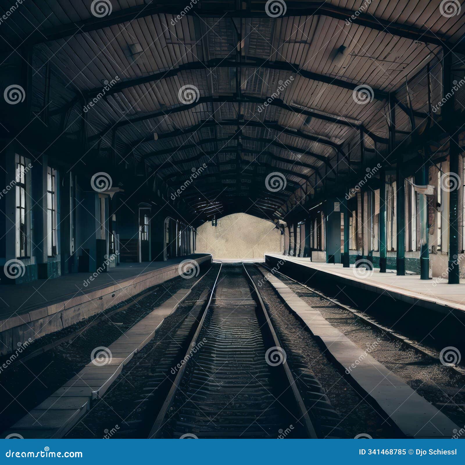 Empty Train Station stock illustration. Illustration of empty - 341468785