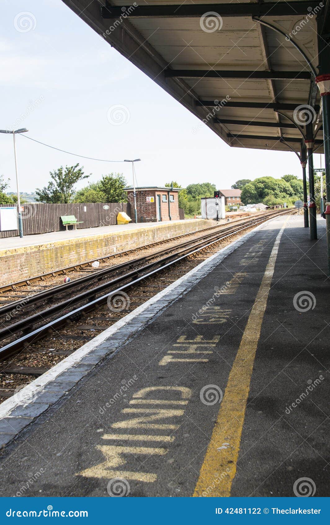 Empty Train Platforms And A Parked Locomotive Editorial Photo ...
