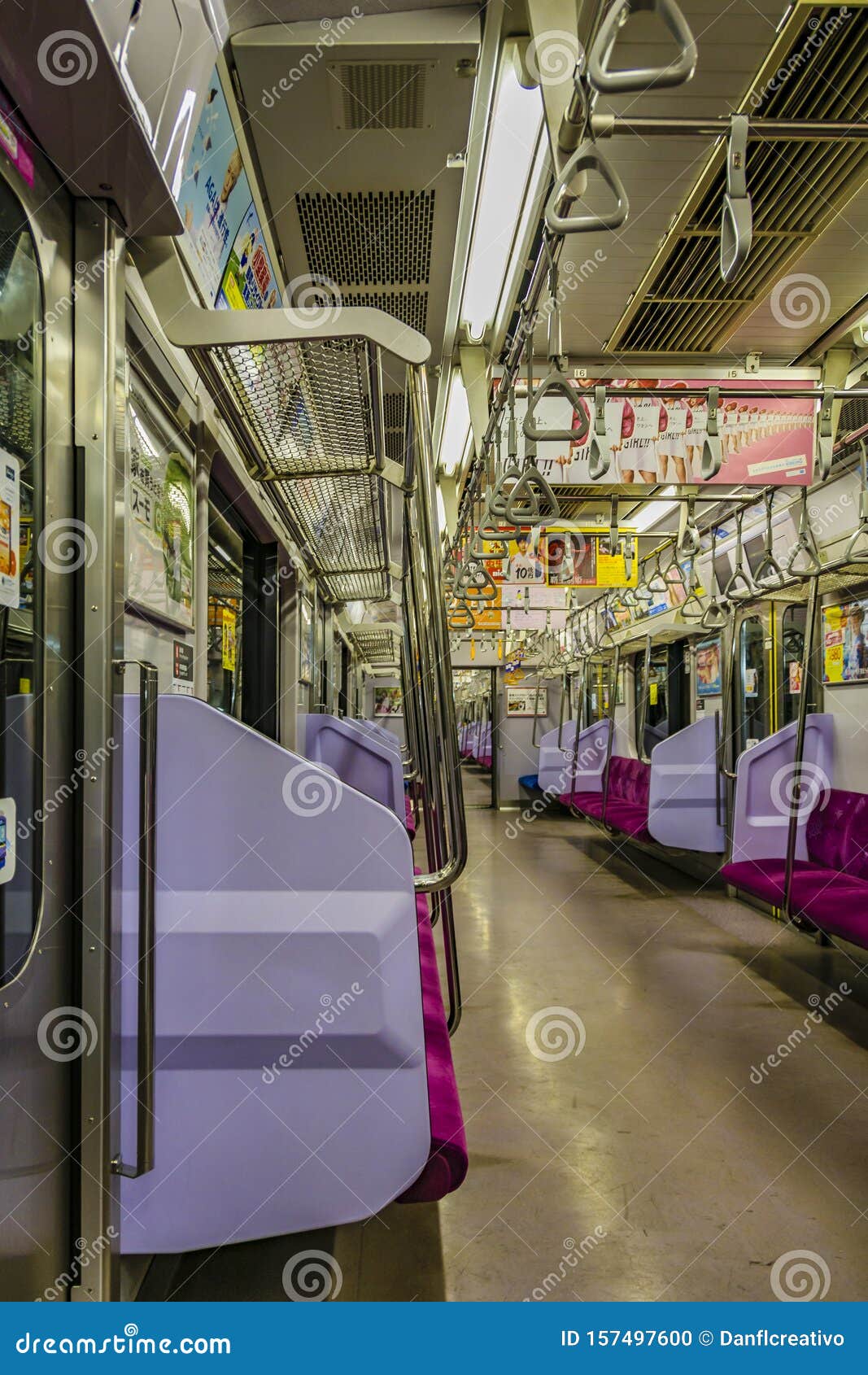 Empty Train, Tokyo, Japan editorial image. Image of passenger - 157497600