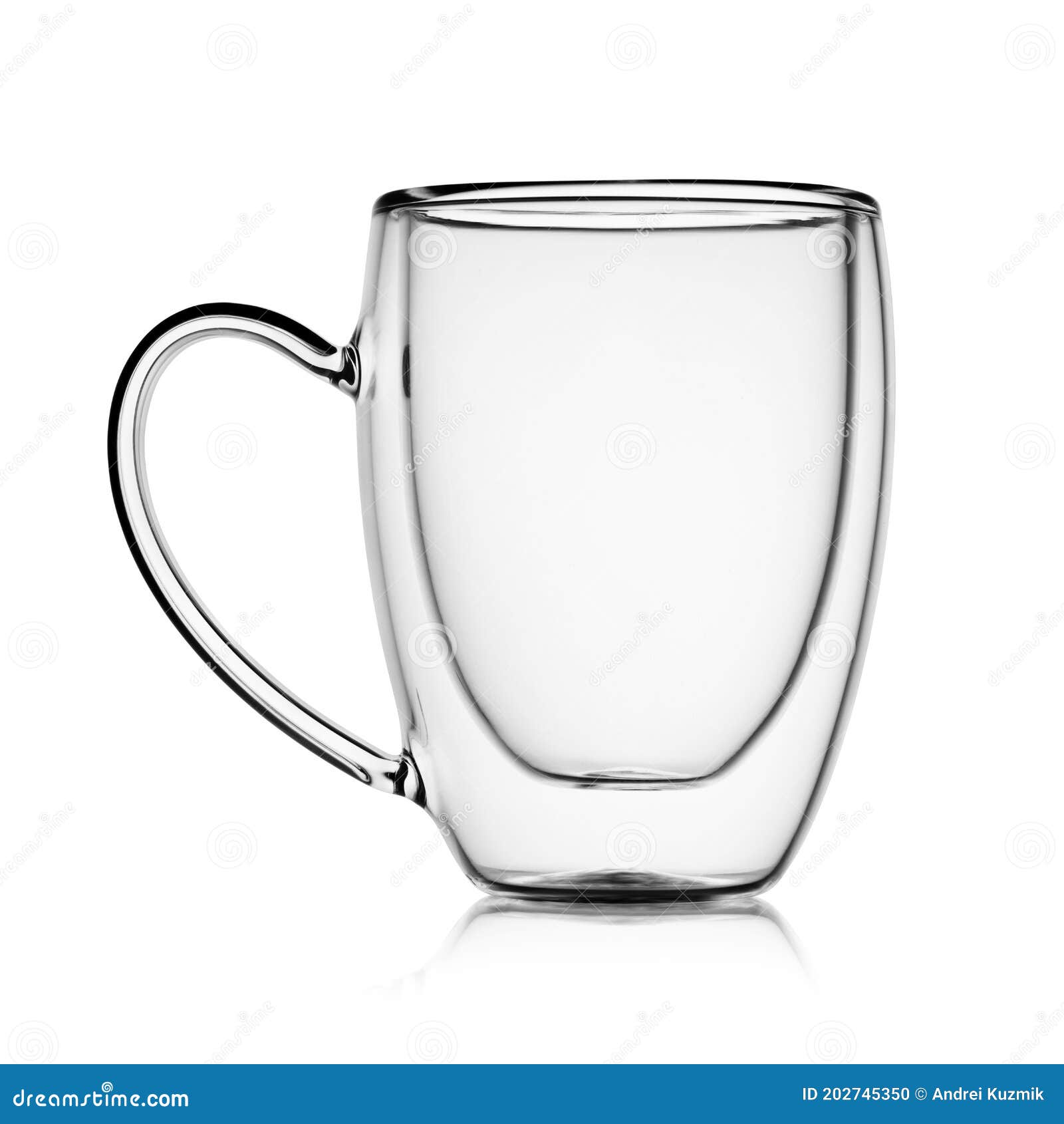 Empty Transparent Double Wall Glass Cup for Espresso Coffee Isolated ...