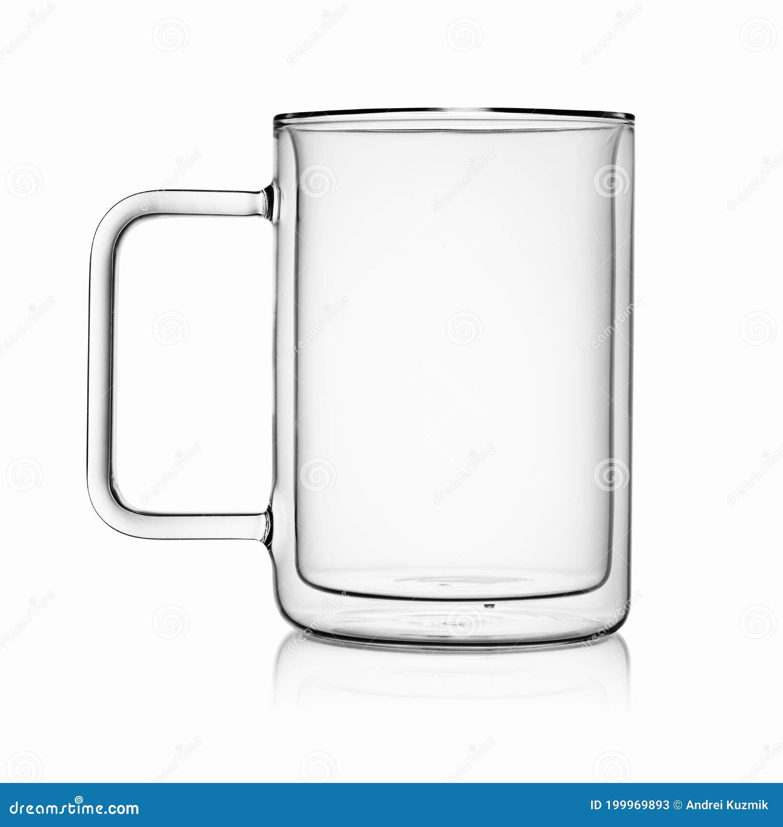 Transparent Double Wall Glass Mug With Espresso Coffee Isolated On ...