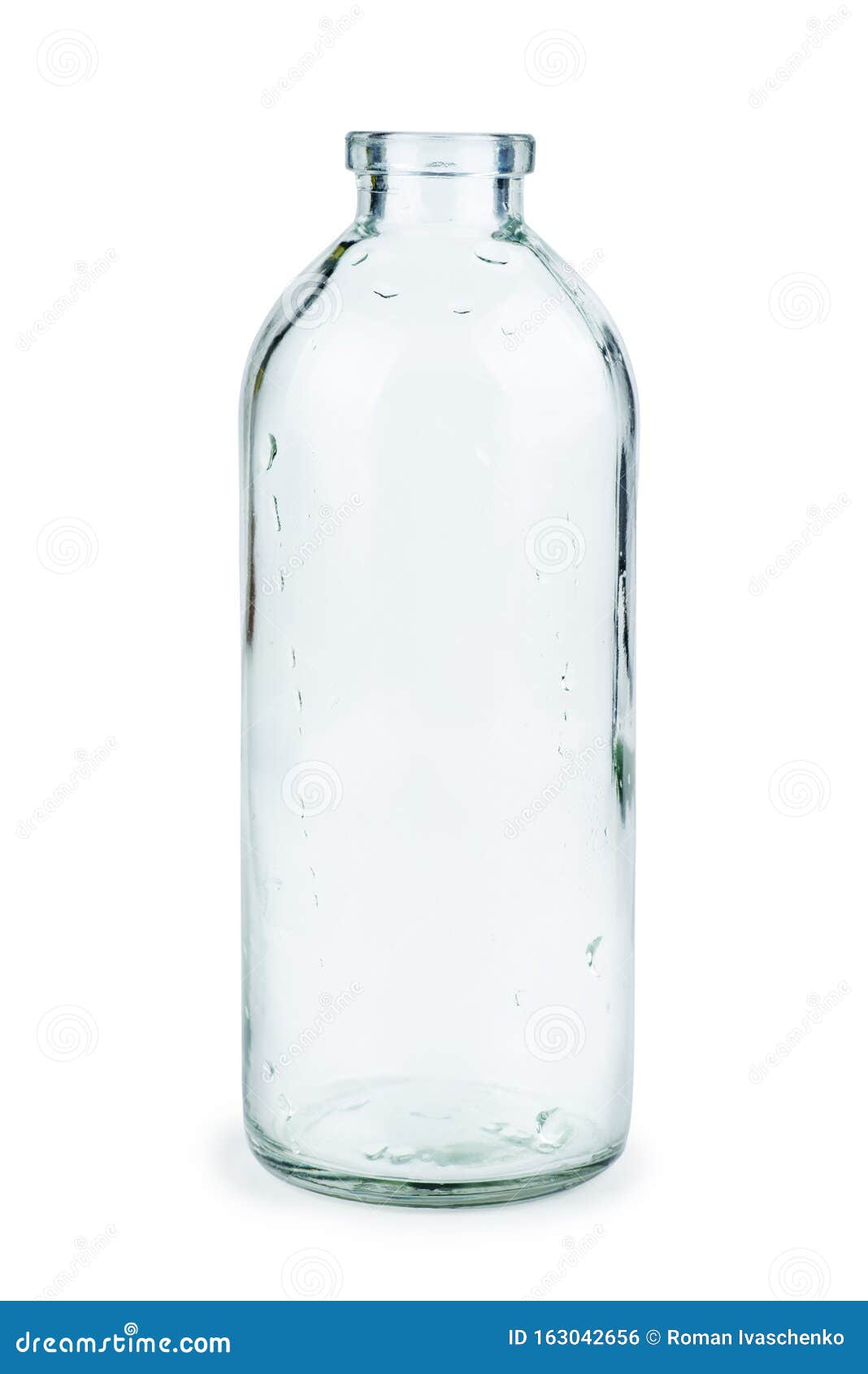 Empty Transparent Glass Bottle Isolated Stock Photo - Image of bottle ...