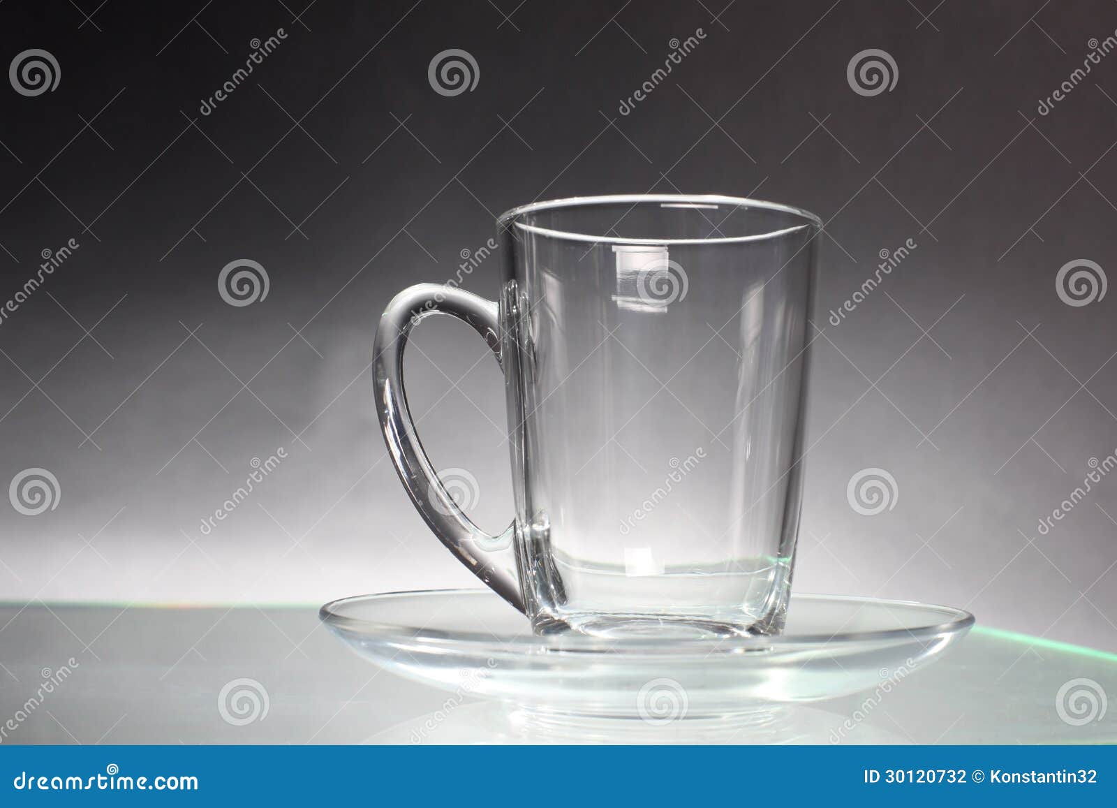Empty Transparent Glass Cup Stock Photo - Image of plate, form: 30120732