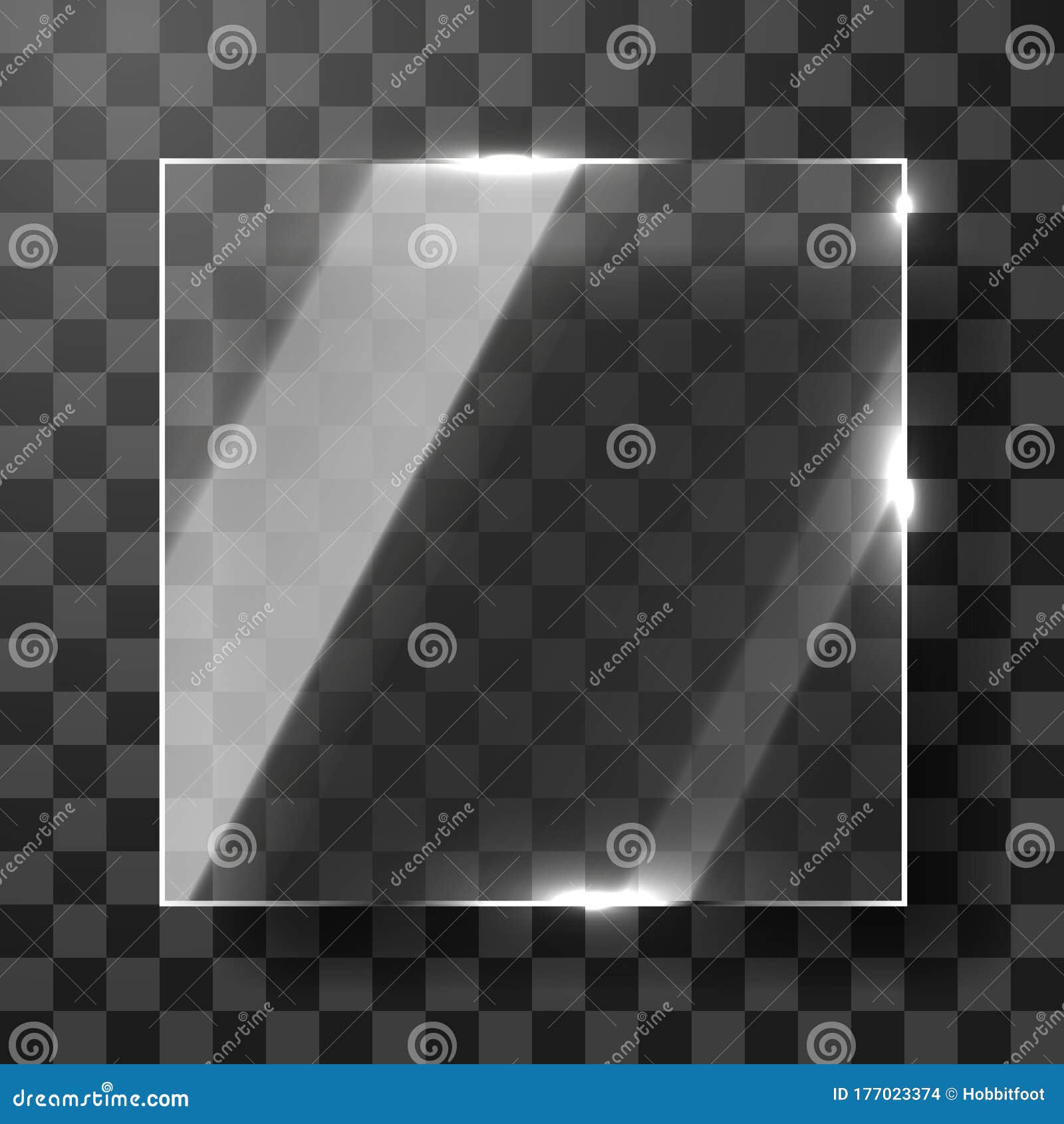 Empty Square Transparent Glass Framework. Modern Background. Stock ...